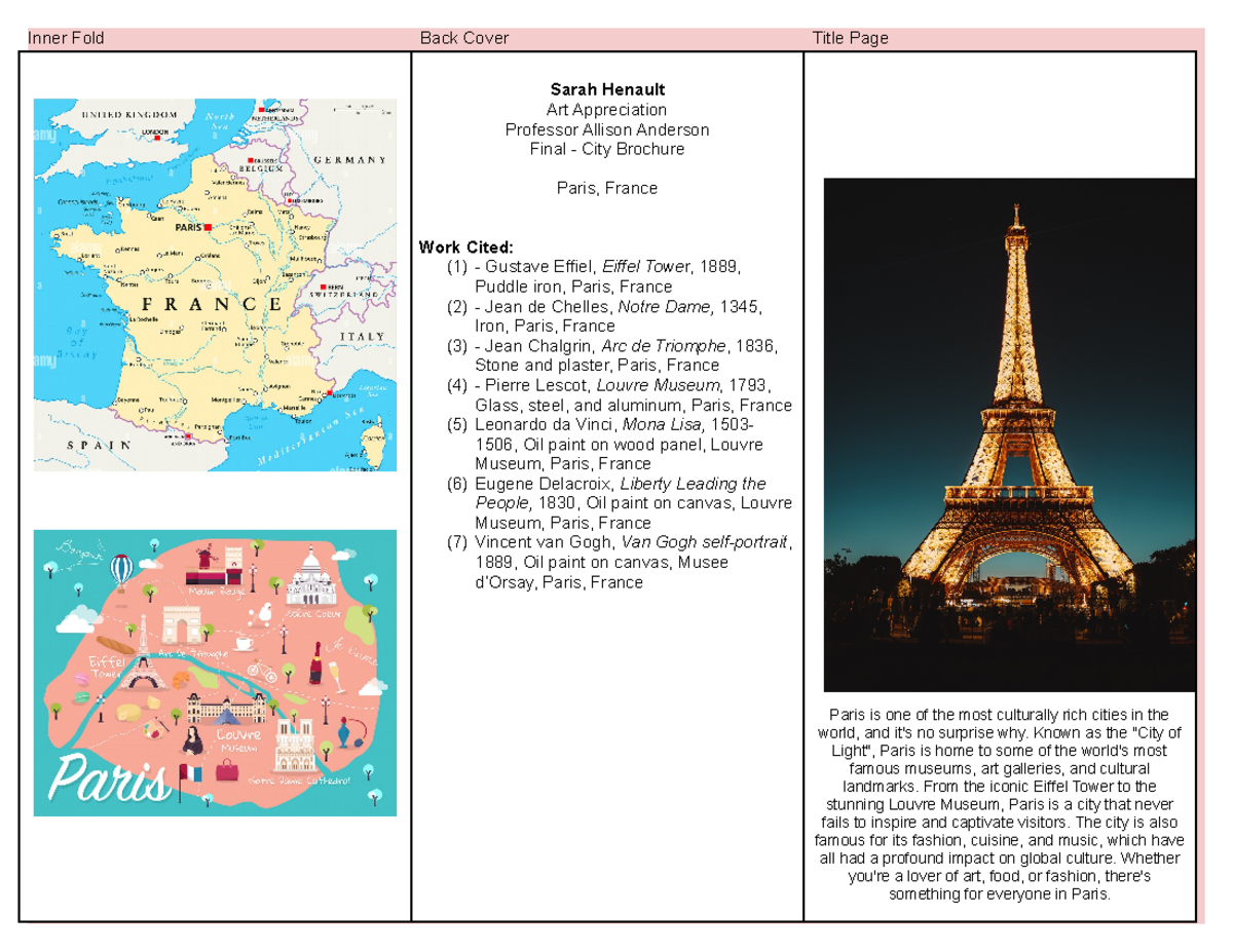 Sarah Henault - Art Appreciation Final Brochure Project - Inner Fold ...