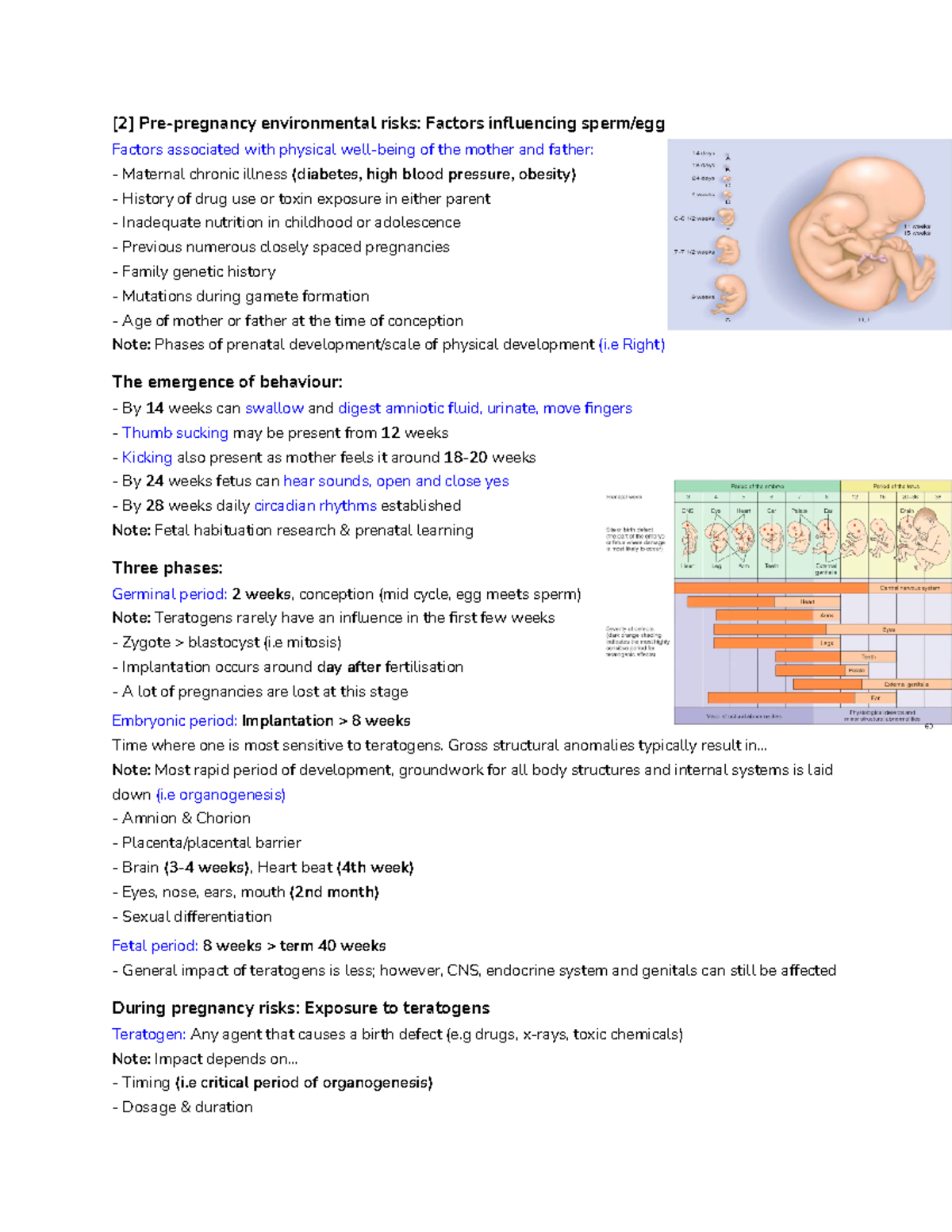 Week 2 Prenatal development, Genes and environment pt2 - [2] Pre ...