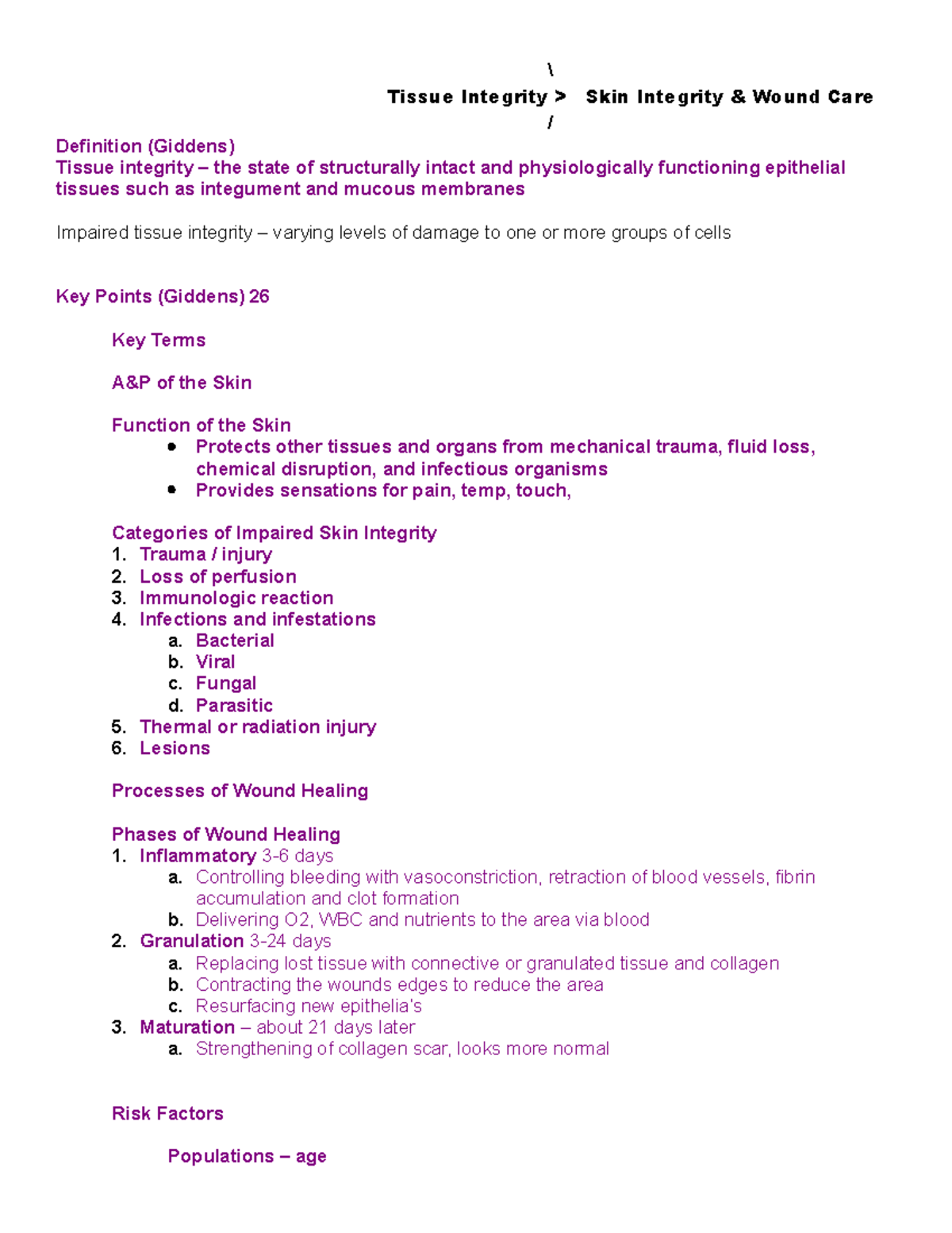 Funds - Tissue Integrity - \ Tissue Integrity > Skin Integrity & Wound ...