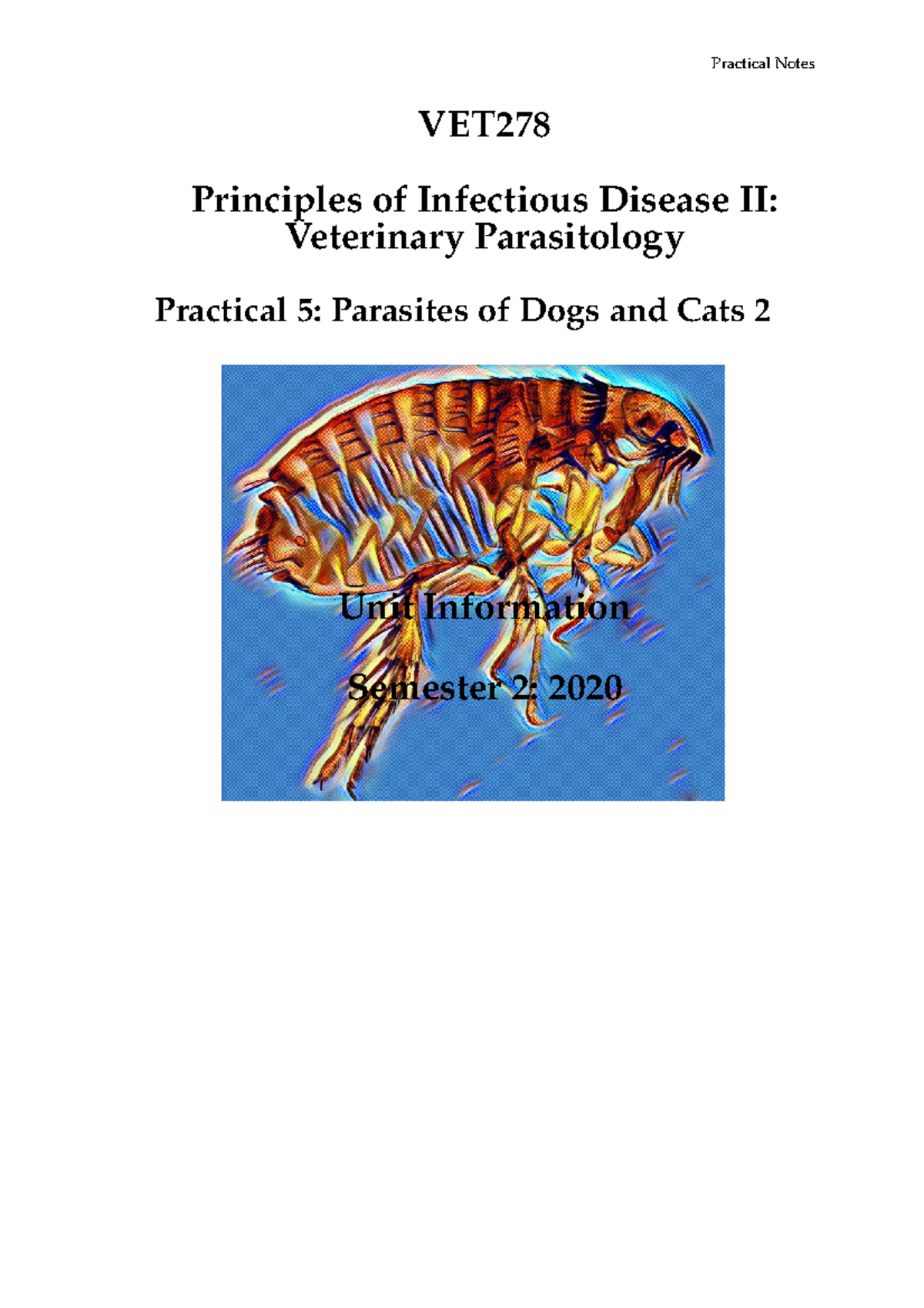 VET278 Practical notes Dogs and cats 2 - VET Principles of Infectious ...