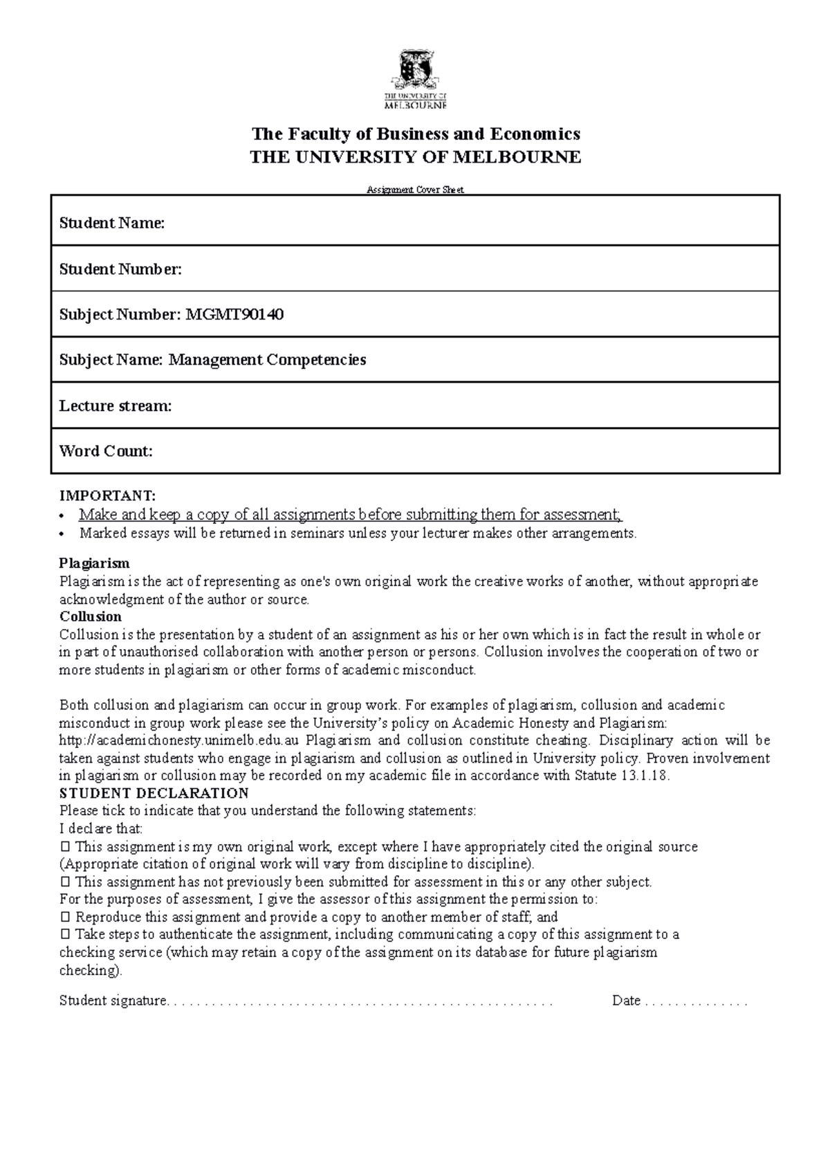 Individual Assignment Cover Sheet - The Faculty of Business and ...