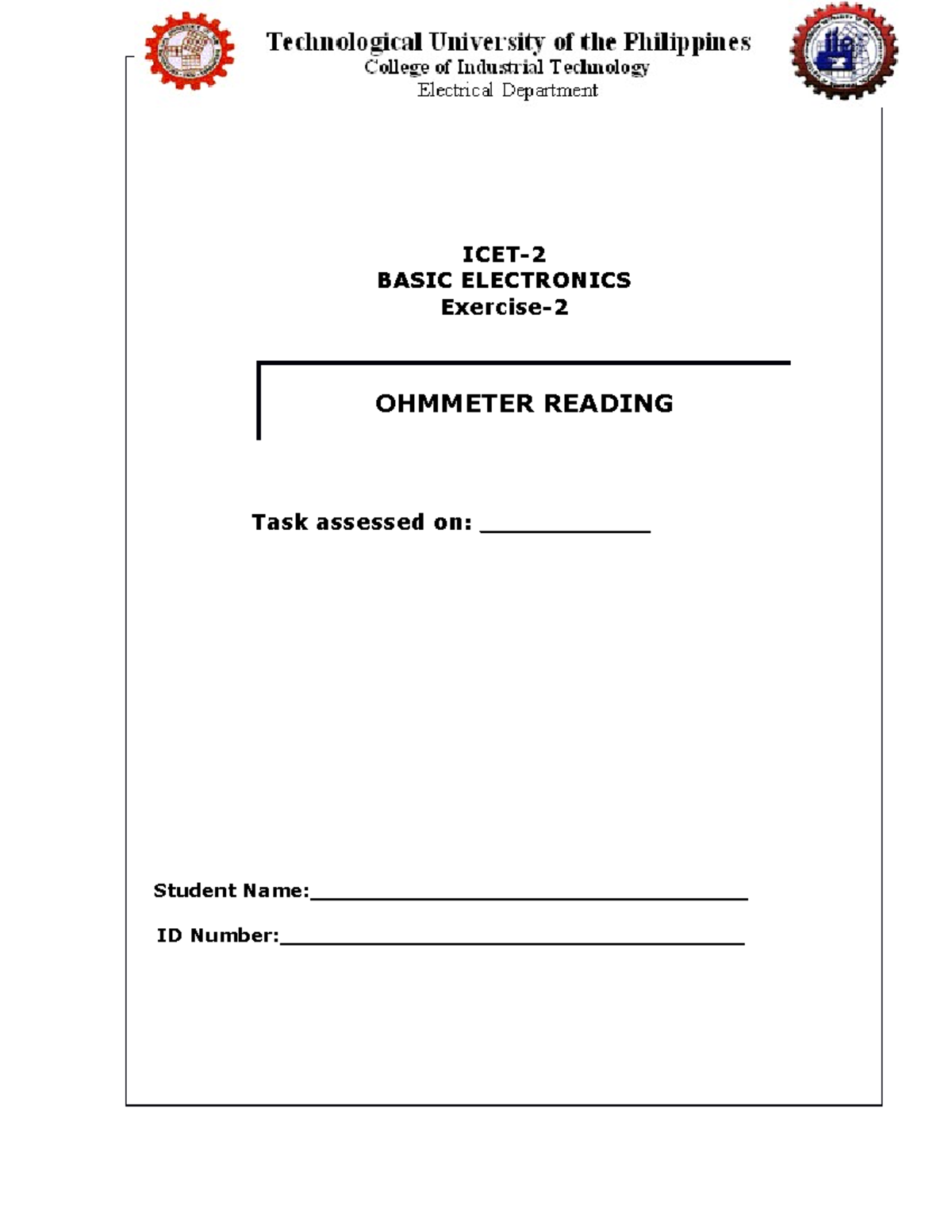 Exercises-2 - Multimeter practice reading and exercise testing of ...