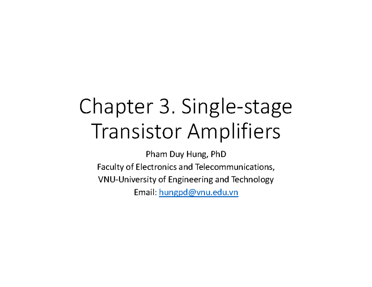 Chapter 3 - Analog electronic of teacher Hung about single stage ...