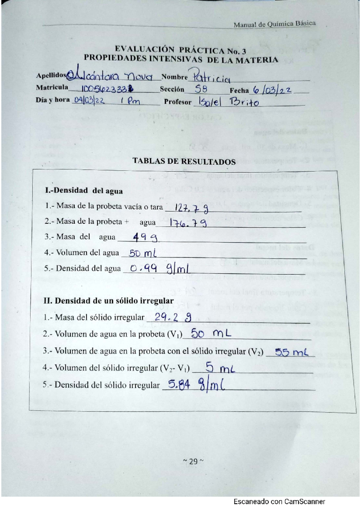Hoja de Evaluación 3 Quimica Basica - LAB Química Básica - Studocu