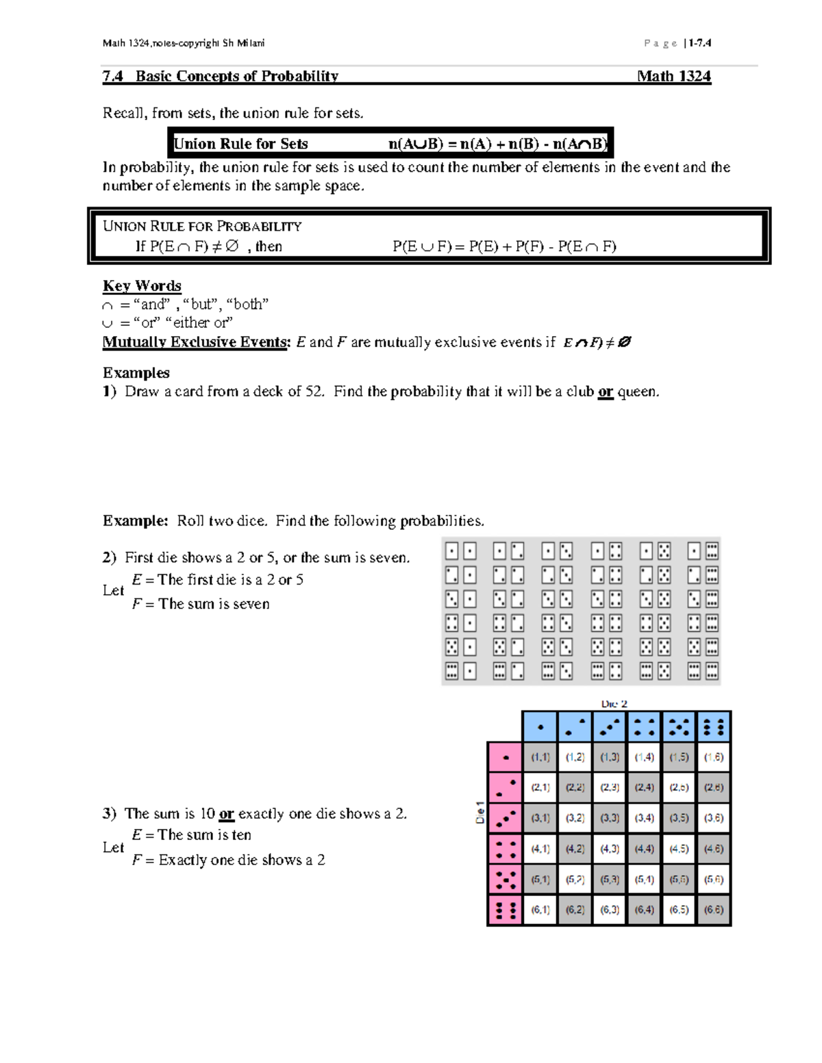 Math 1324-P35 7.4 Notes - 7 Basic Concepts of Probability Math 1324 ...