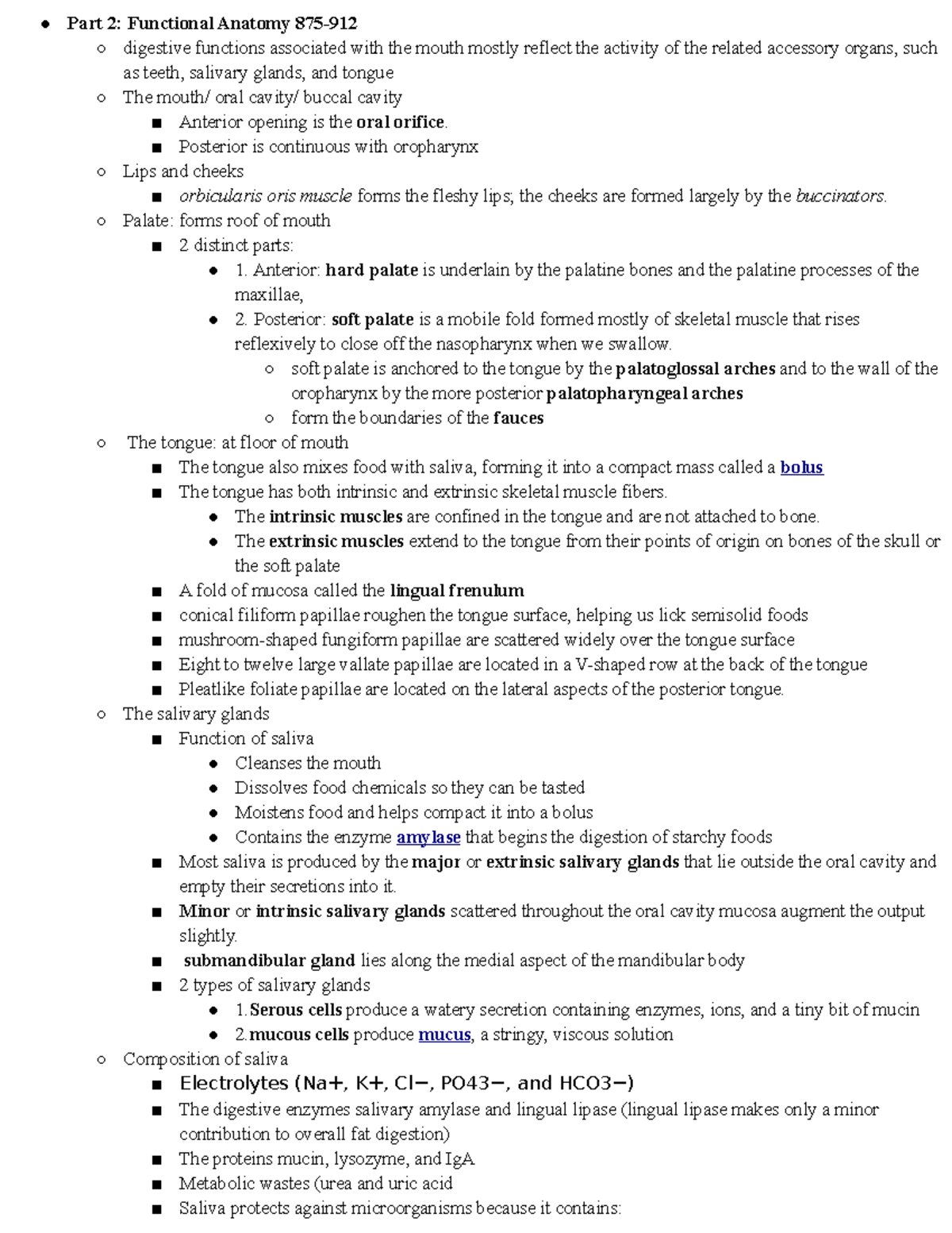 ANP 1107 Textbook Notes Midterm 1 Pt 2 - Part 2: Functional Anatomy 875 ...