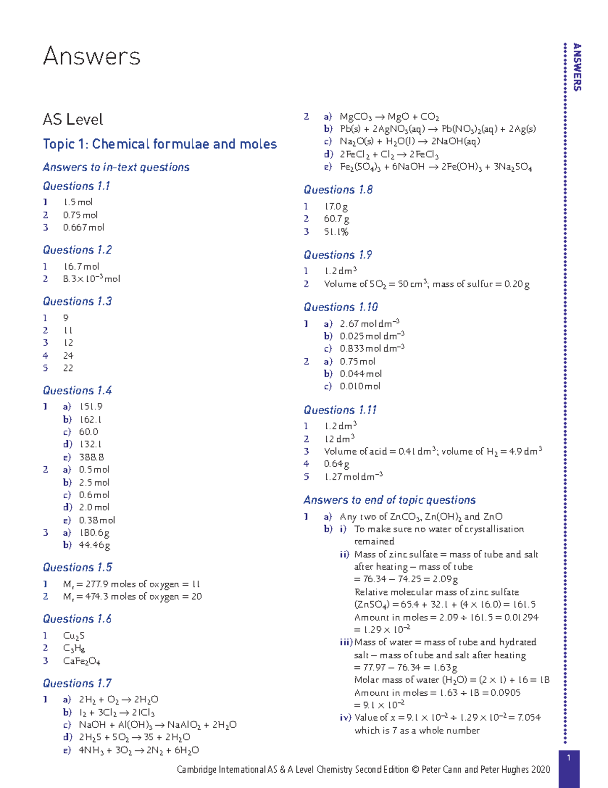 Cambridge As And A Level Chemistry Workbook Answers WadegroCooley
