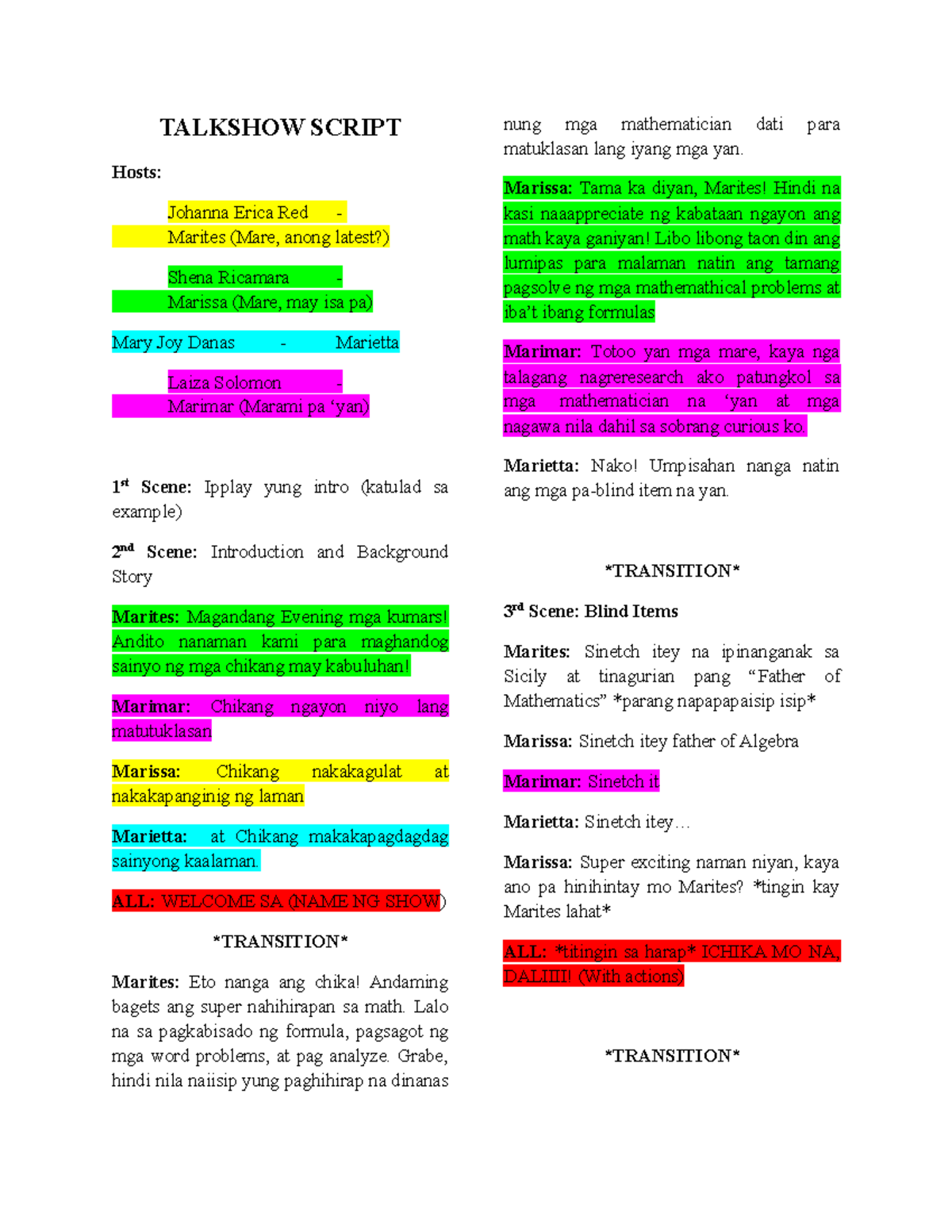 Talkshow- Script - Pananaliksik-Filipino-Ibahan-Lambon - TALKSHOW ...