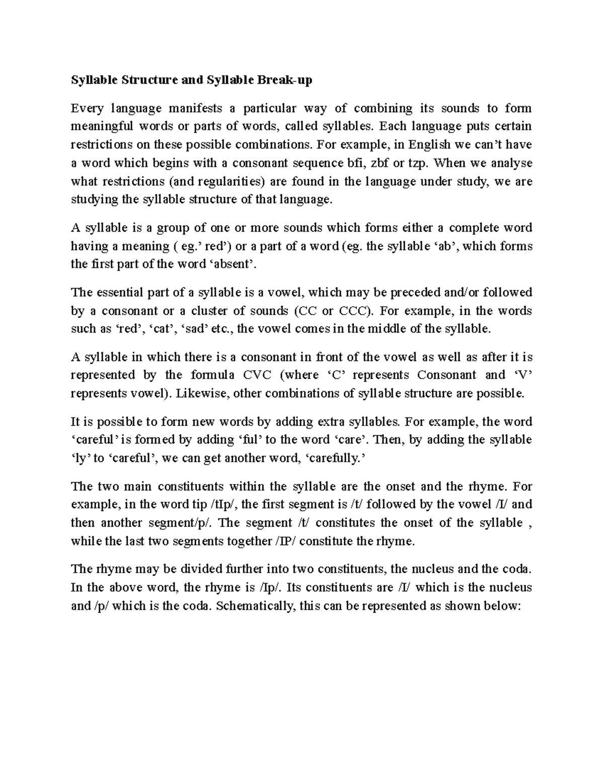 Syllable Structure And Syllable Break Syllable Structure And Syllable Break Up Every Language
