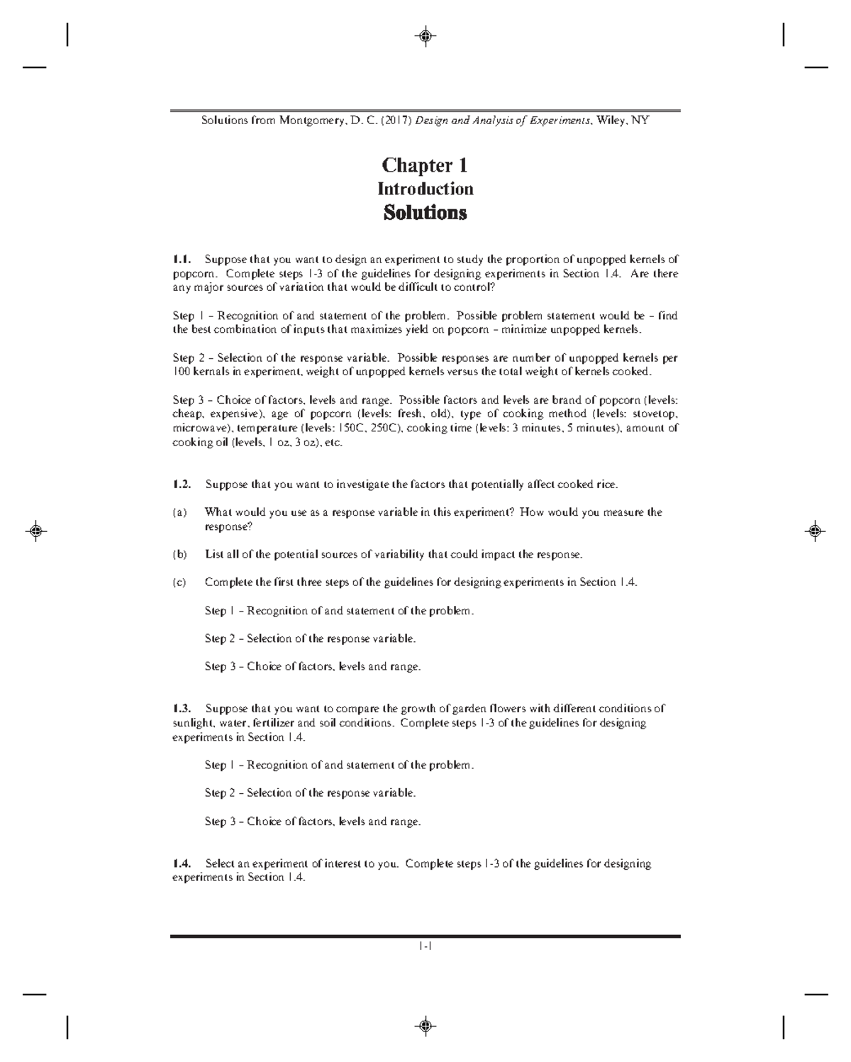 Ch01 - ch01_Solutions Manual 9ed - Solutions from Montgomery, D. C. (2017) Design and Analysis ...