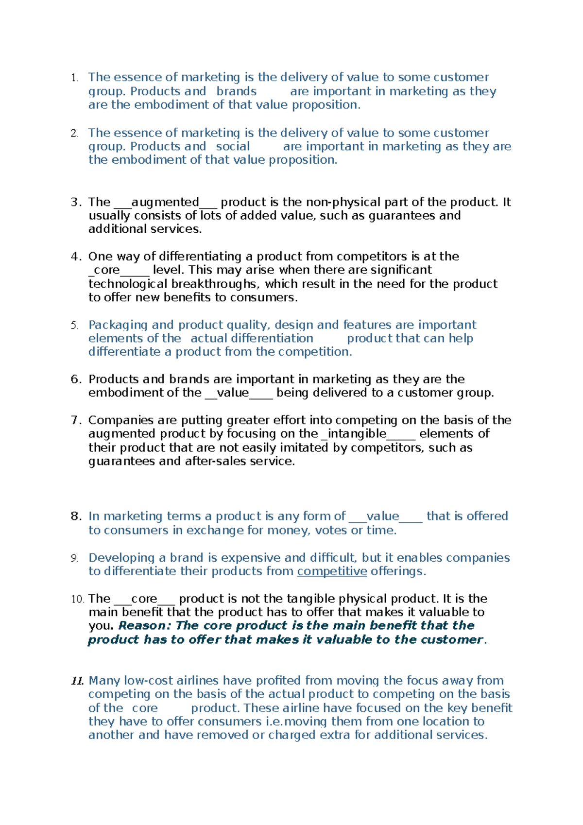6 Chapter 6 MK4002 - Exam Practice - The essence of marketing is the ...
