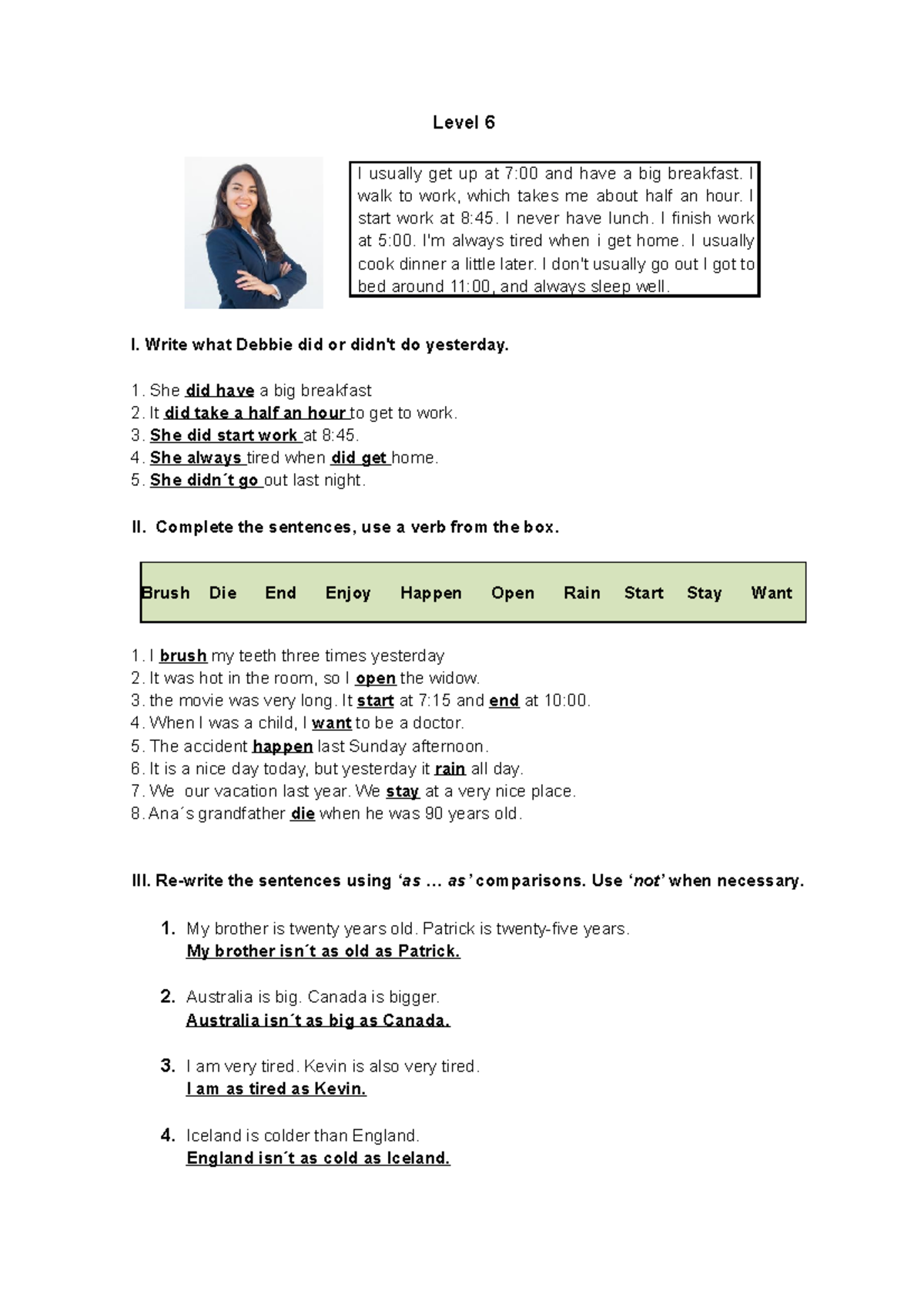 Level 6 - Going Pro 2 Jerson González Martínez - Level 6 I. Write what ...