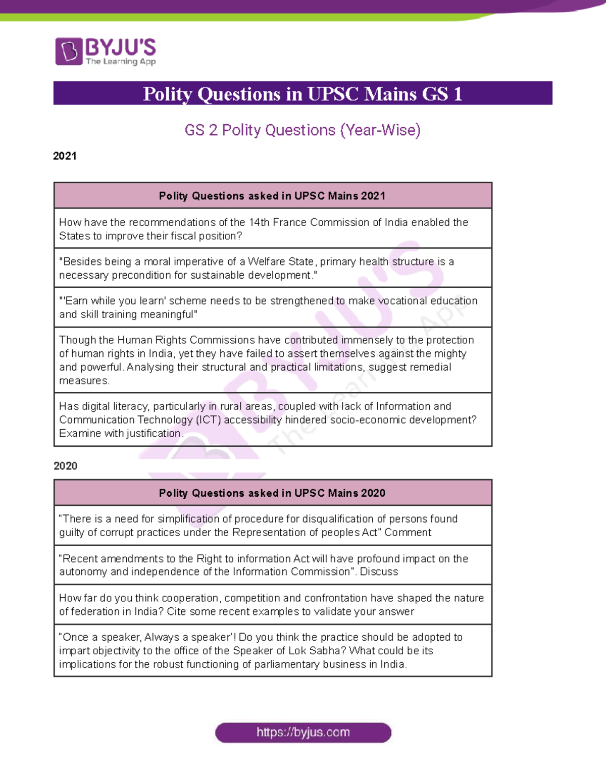 Polity Questions in UPSC Mains GS 1 2013 2021 - Polity Questions in UPSC Mains GS 1 GS 2 Polity ...