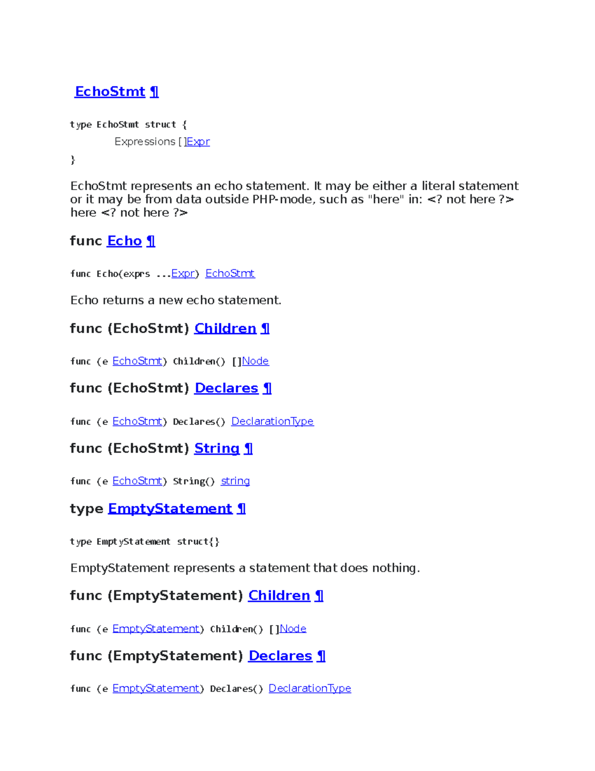 Echo Stmt Computer Technology Essays Echostmt ¶ Type Echostmt Struct Expressions Expr