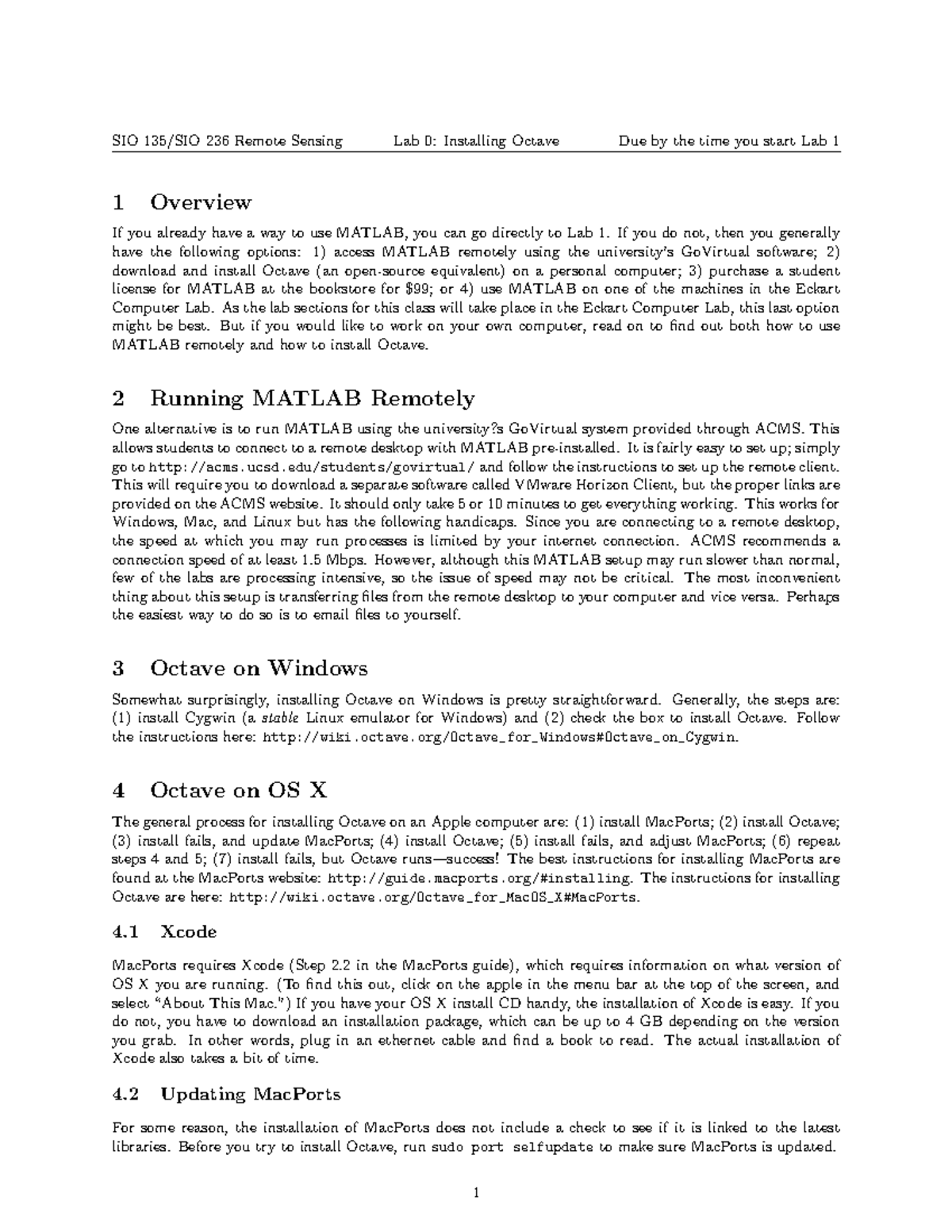 Lab0 - The first lab into Remote Sensing - SIO 135/SIO 236 Remote Sensing Lab 0: Installing ...