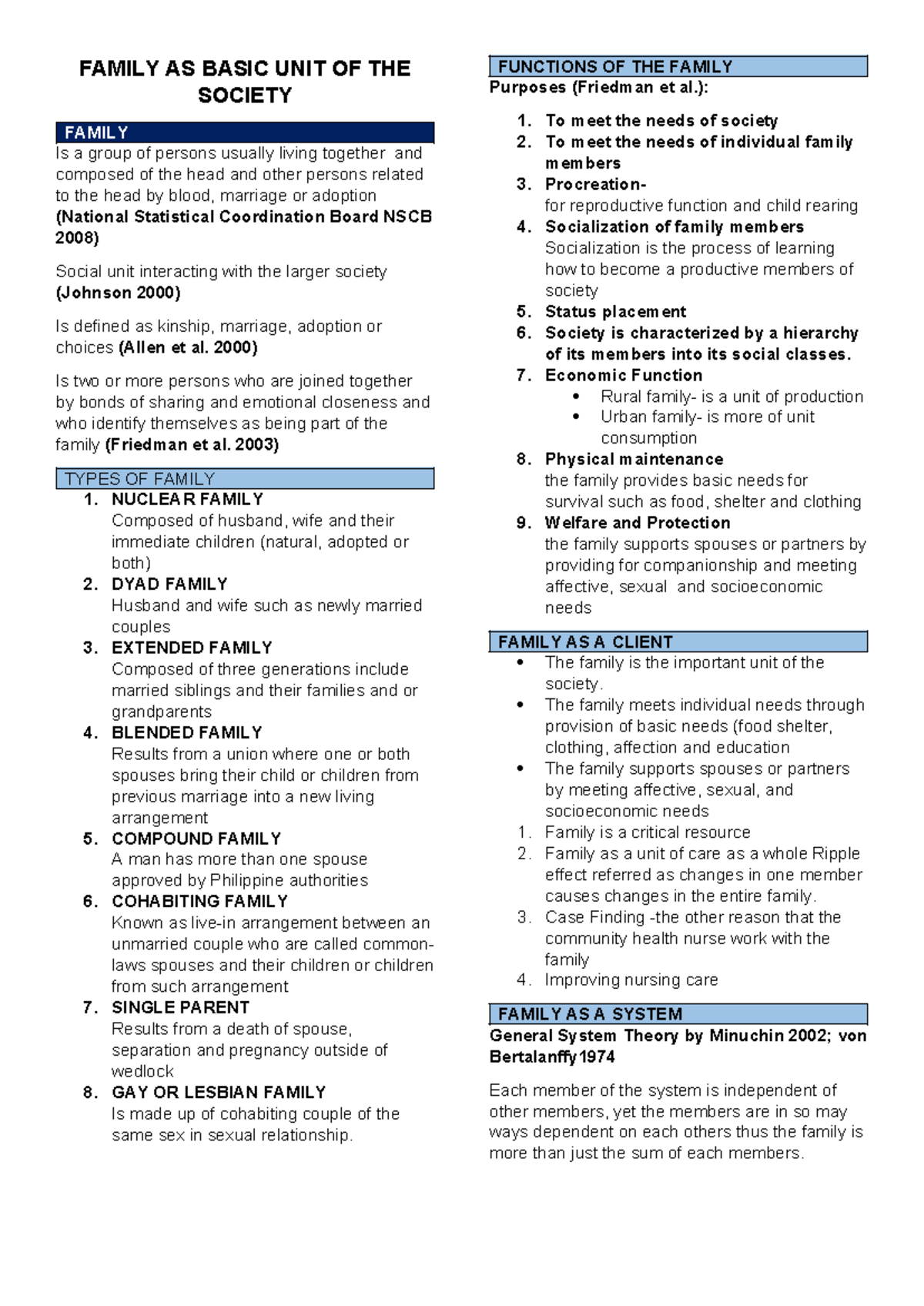 Family AS Basic UNIT OF THE Society - FAMILY AS BASIC UNIT OF THE ...