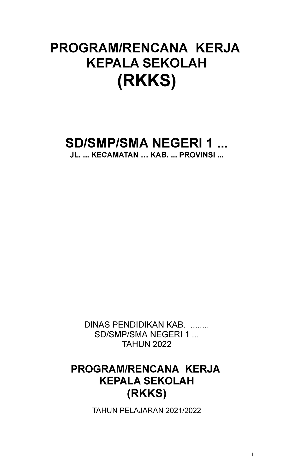 Program Kerja Kepala Sekolah Lengkap - PROGRAM/RENCANA KERJA KEPALA ...