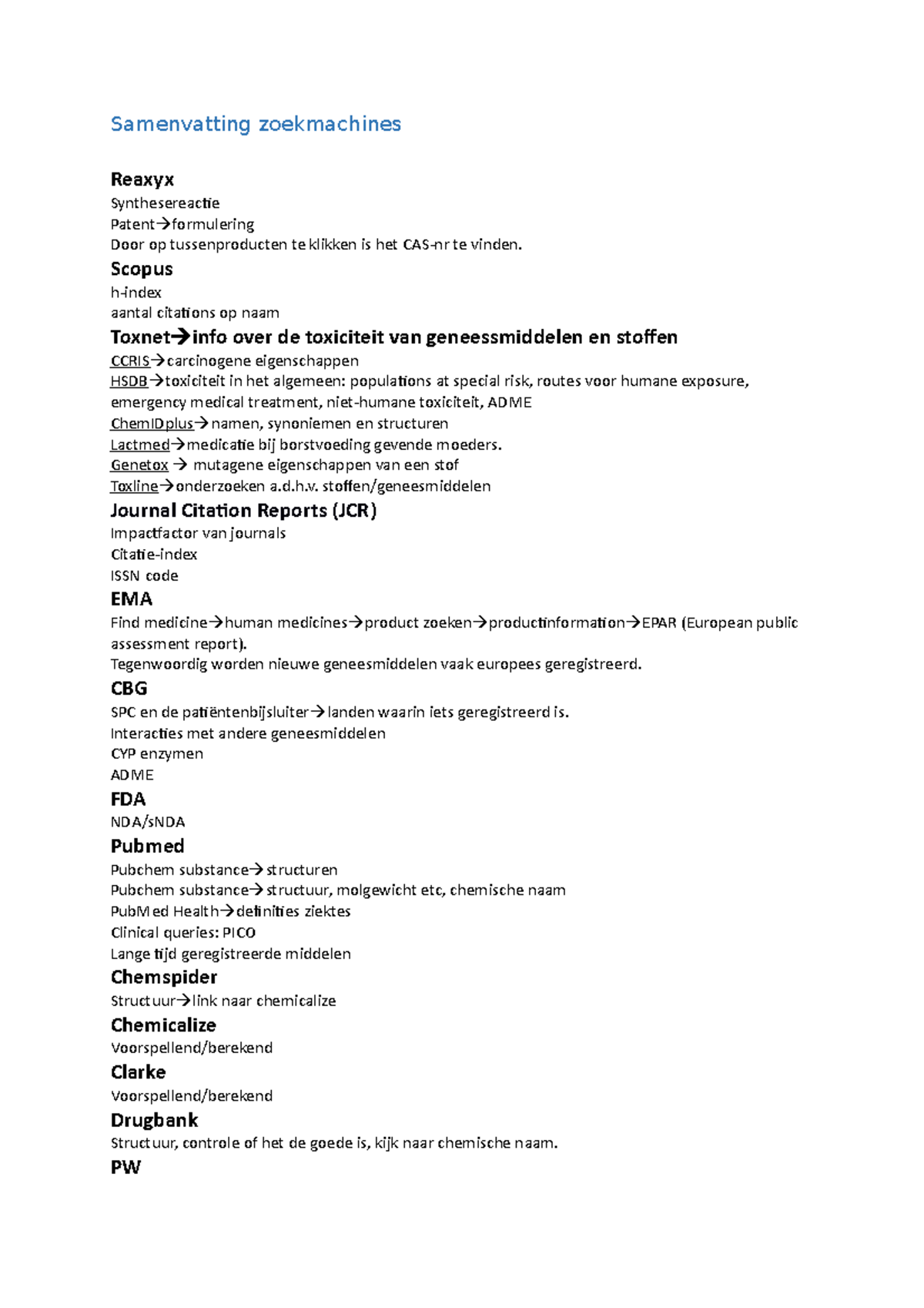 Samenvatting Zoekmachines | Informatiebronnen - Samenvatting ...