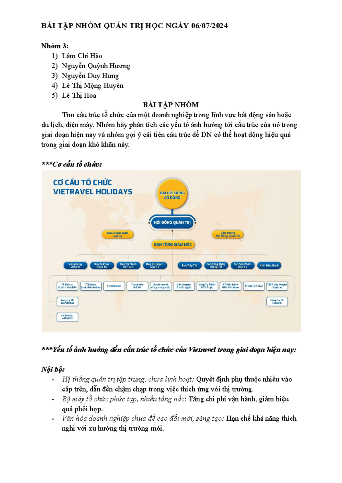 Btap nhóm qtri học - btap trên lớp và tài liệu - BÀI TẬP NHÓM QUẢN TRỊ ...