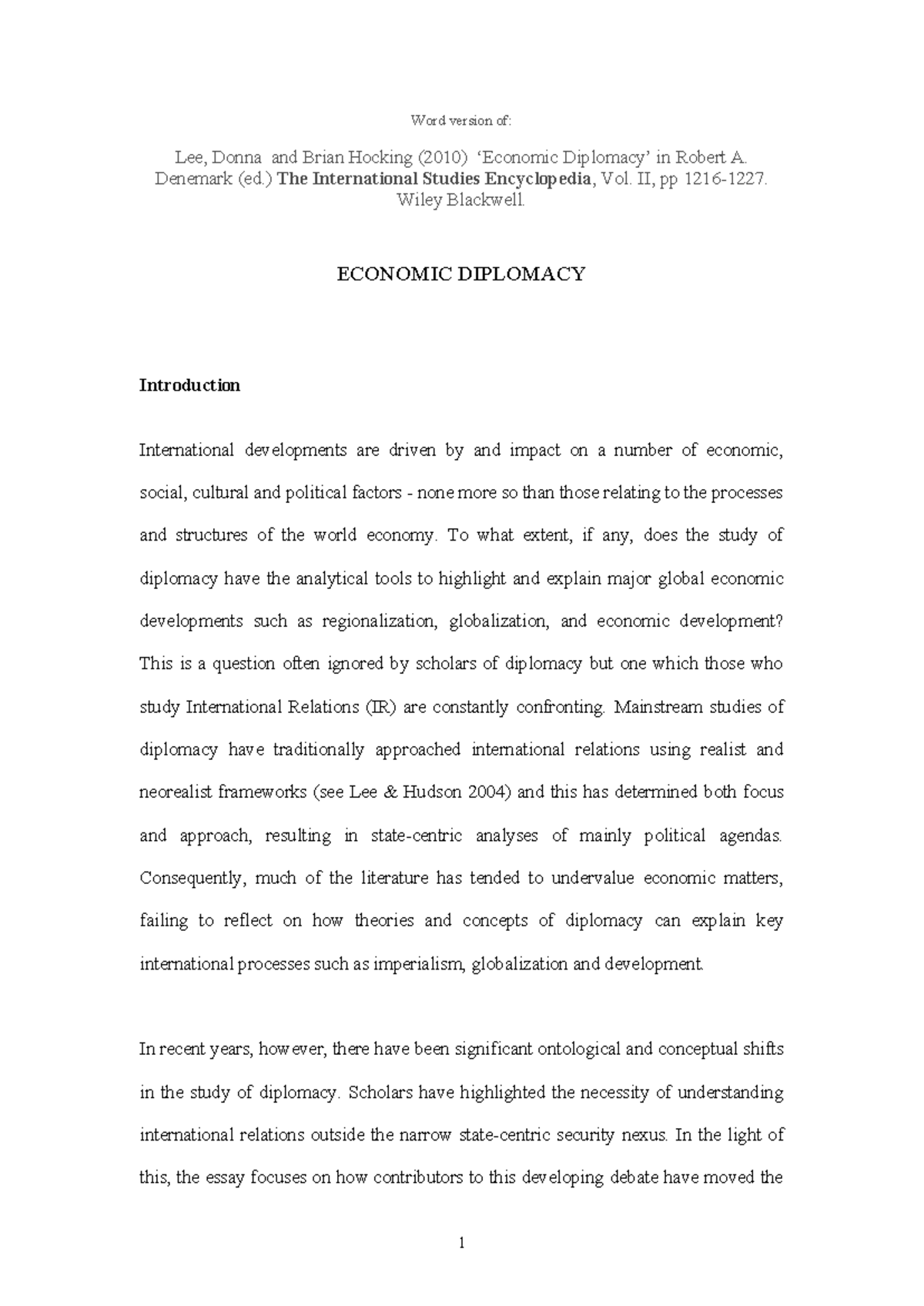 Lee & Hocking Economic Diplomacy finaljuly 282008 - Word version of ...