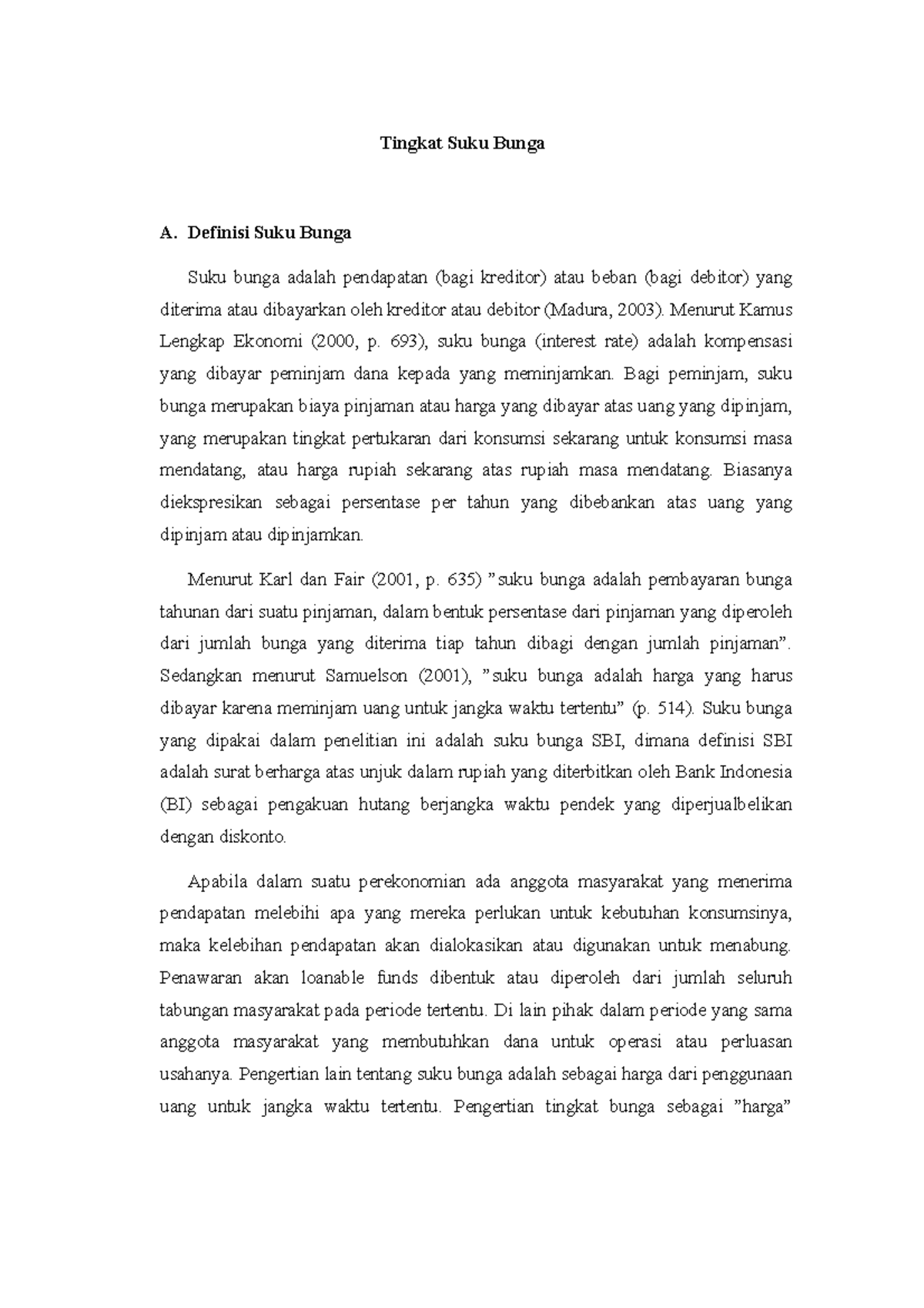 Tingkat Suku Bunga - Definisi Suku Bunga Suku bunga adalah pendapatan ...