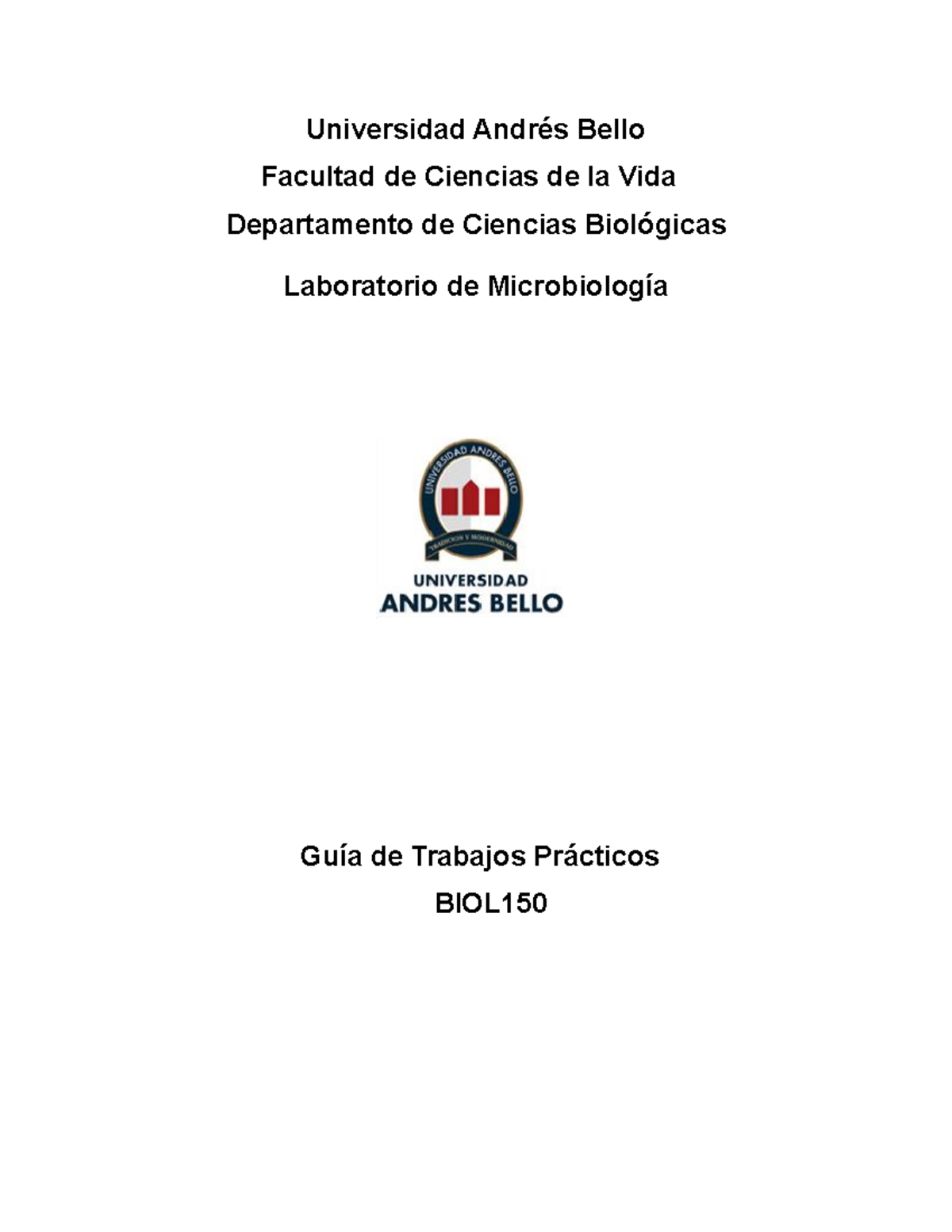 Guía Laboratorio BIOL 150 - Universidad Andrés Bello Facultad de ...