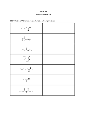 Lesson 10 Problems KEY - Practice exam - CHEM 345 Lesson 10 Problem Set ...
