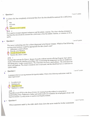 PN3 Exam 1 - EXAM one PN3 practice questions - PN3 Exam 1 98% The nurse ...