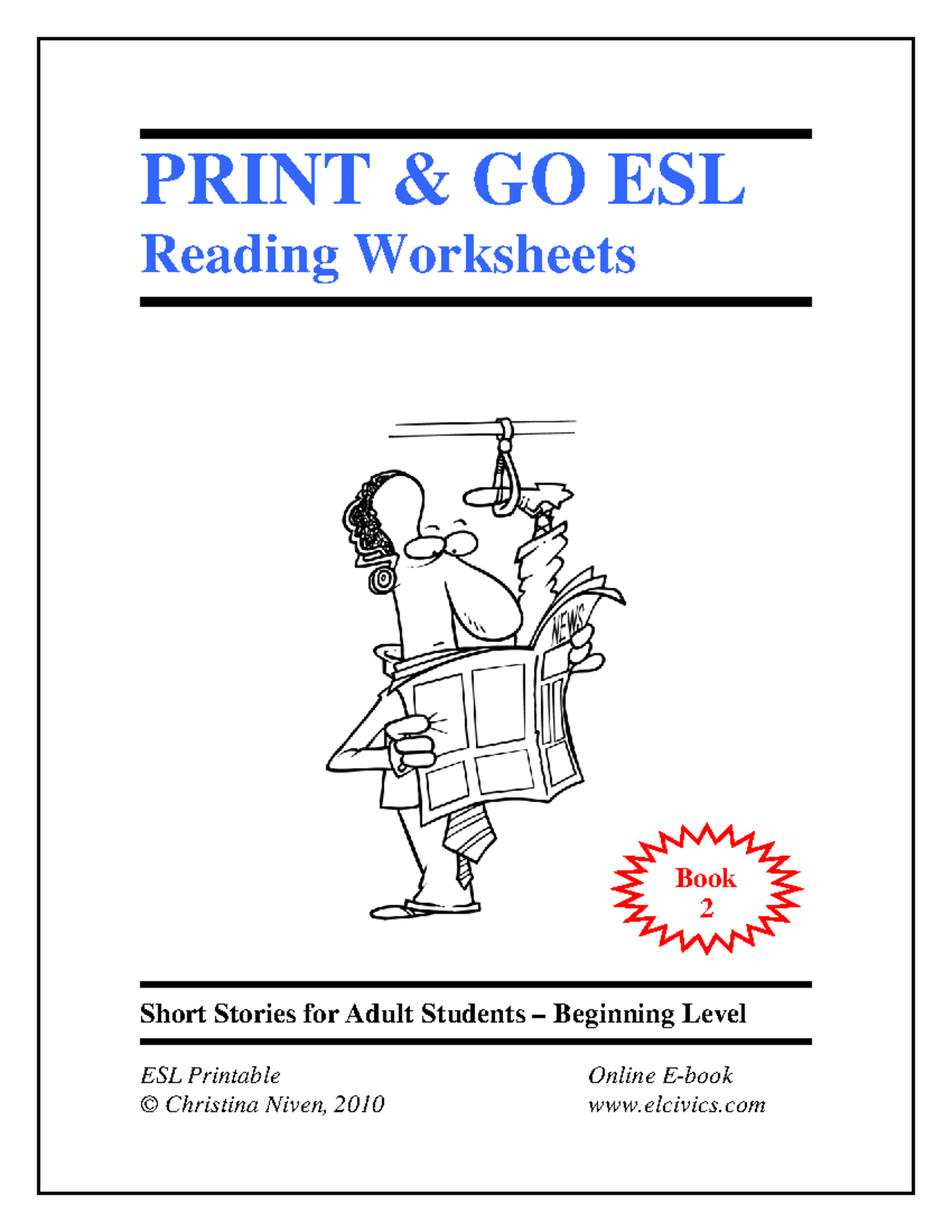 Books Reading Worksheets EBook 2 - PRINT & GO ESL Reading Worksheets ...