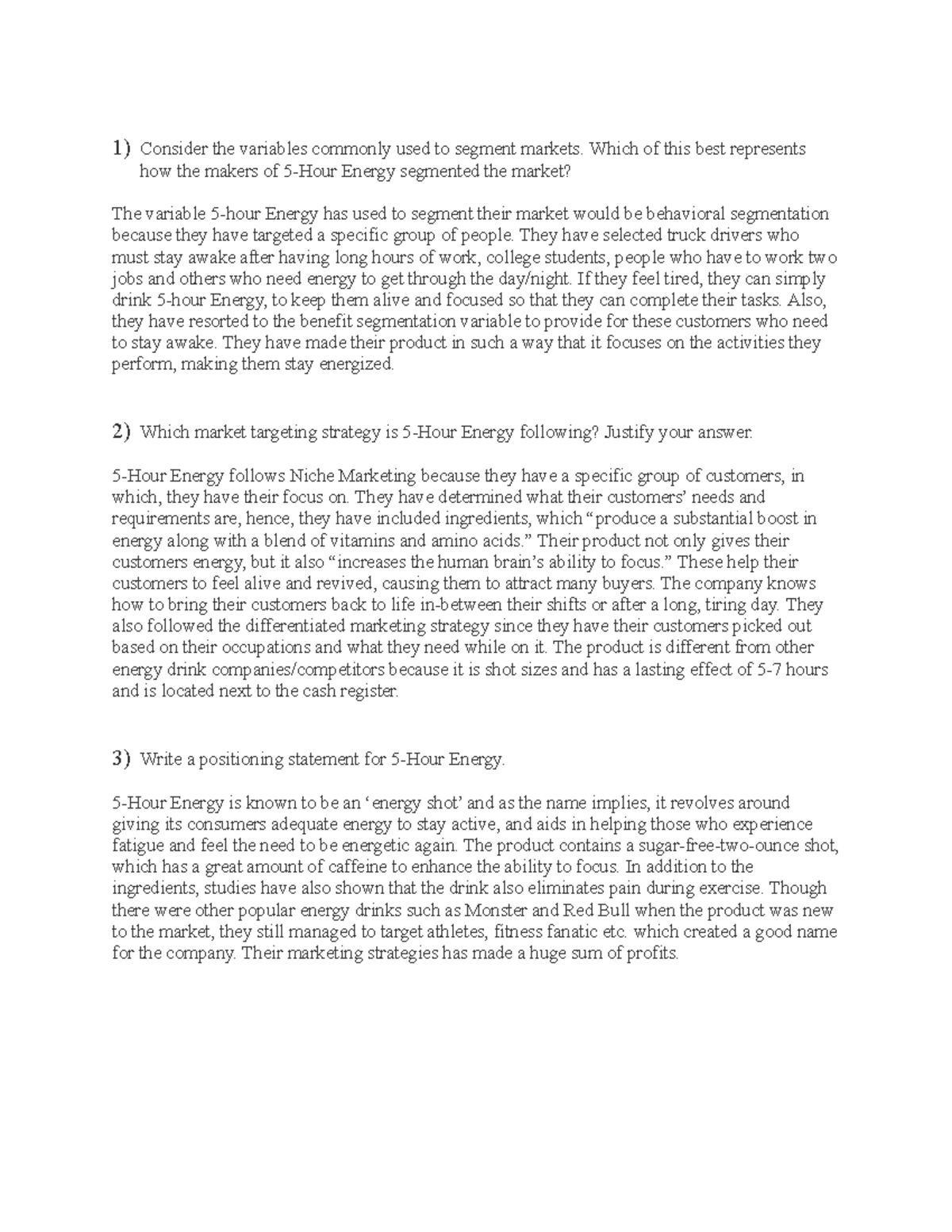 5-Hour Energy - Case assigned from Case assigned from Marketing: An ...