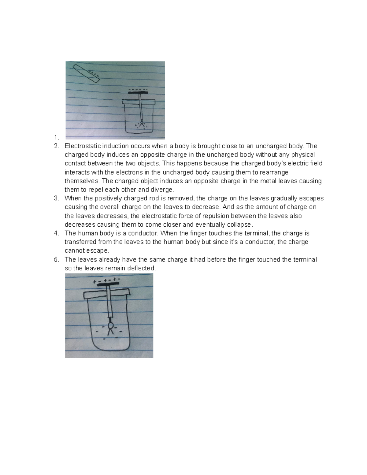 Electrosco pe - jjhjh - 1. Electrostatic induction occurs when a body ...