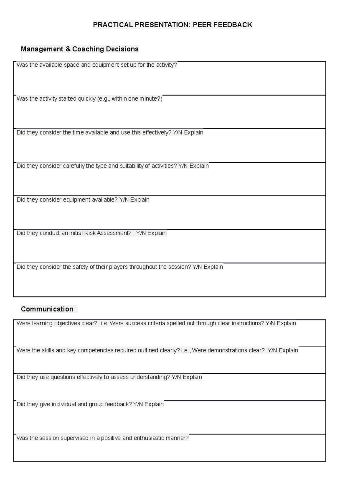 Student Checklist for Practical Presentation-1 - PRACTICAL PRESENTATION ...