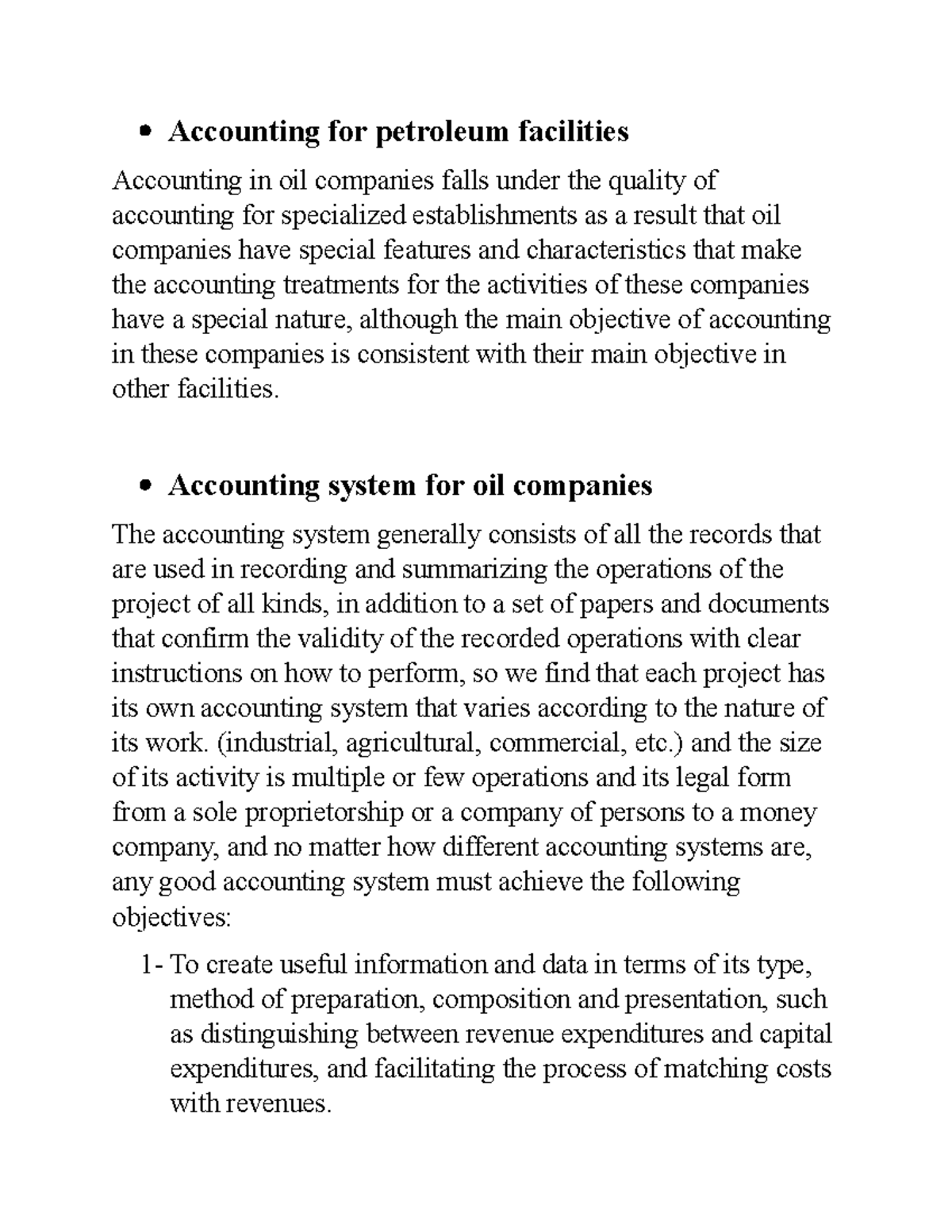 Accounting for petroleum facilities - Accounting for petroleum facilities Accounting in oil ...