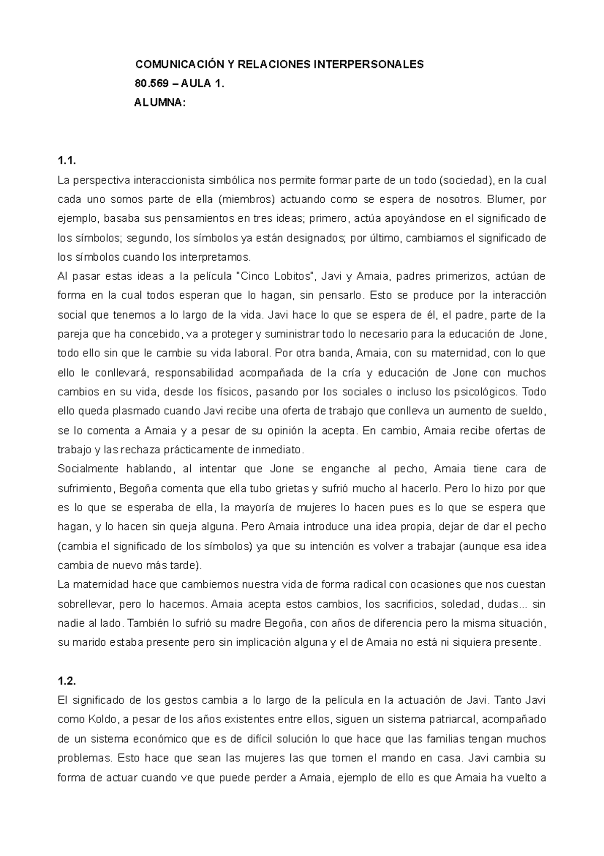Comunicacion y relaciones interpersonales pec 1 - COMUNICACIÓN Y ...