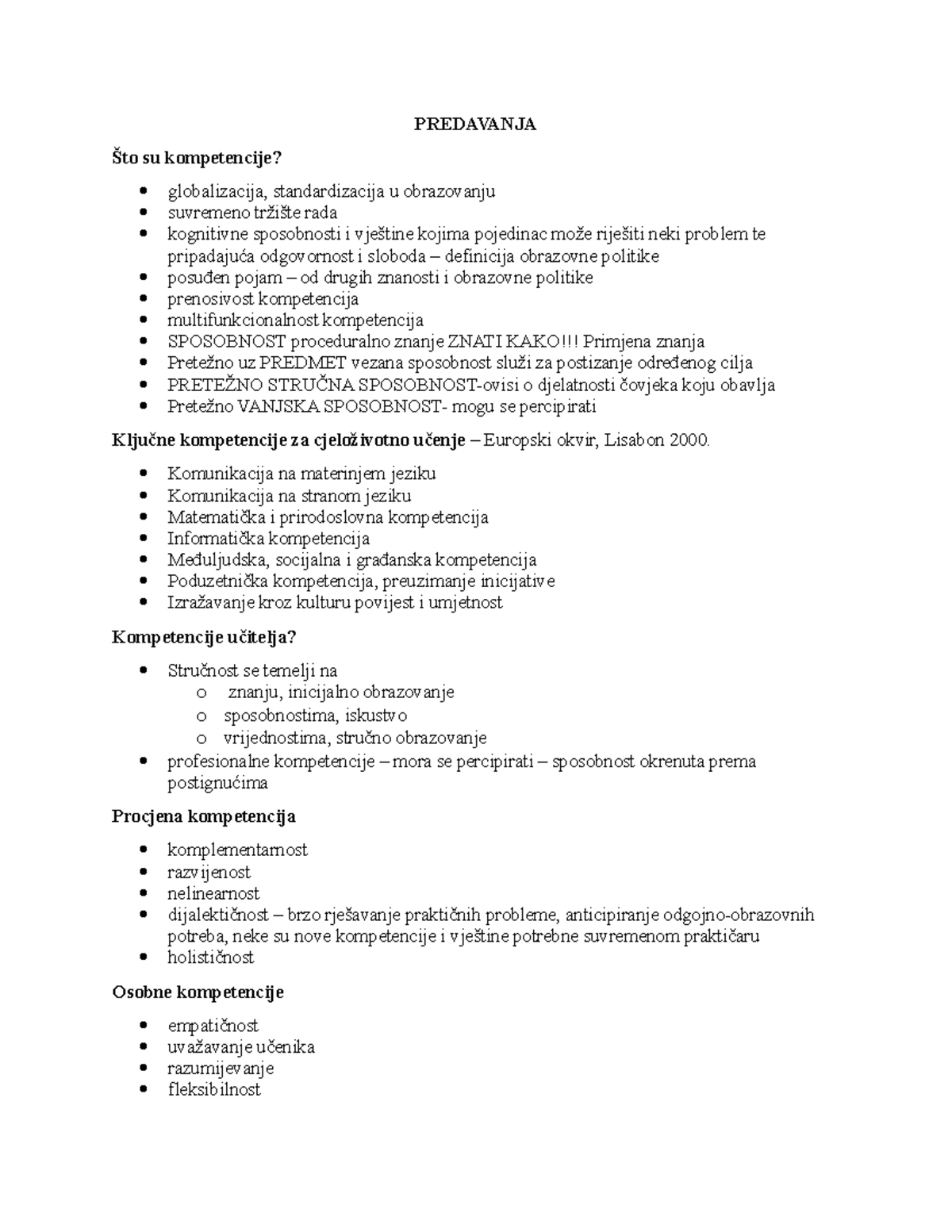 Pco predavanja skripta - PREDAVANJA Što su kompetencije? globalizacija ...