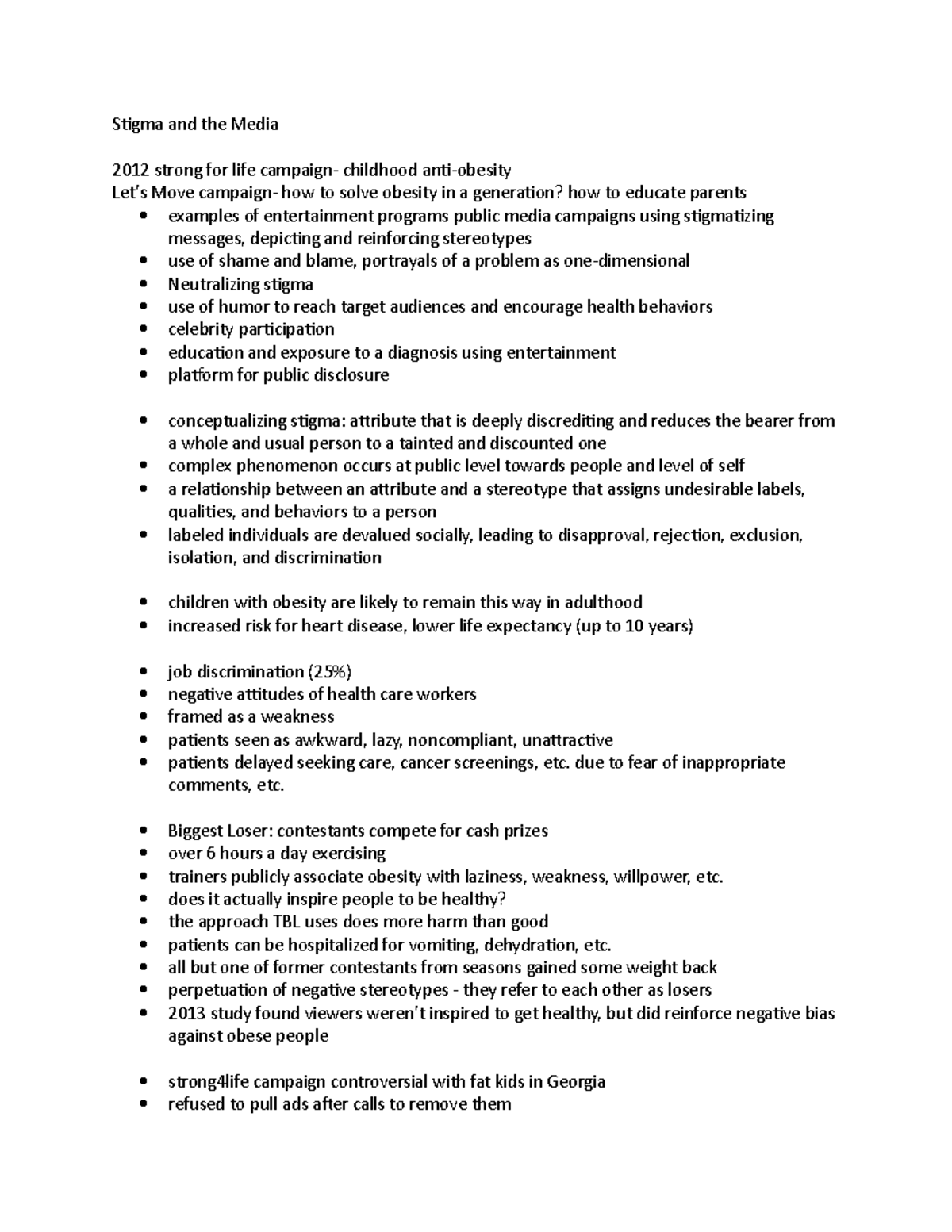 Lecture 13 - Stigma and the Media 2012 strong for life campaign ...