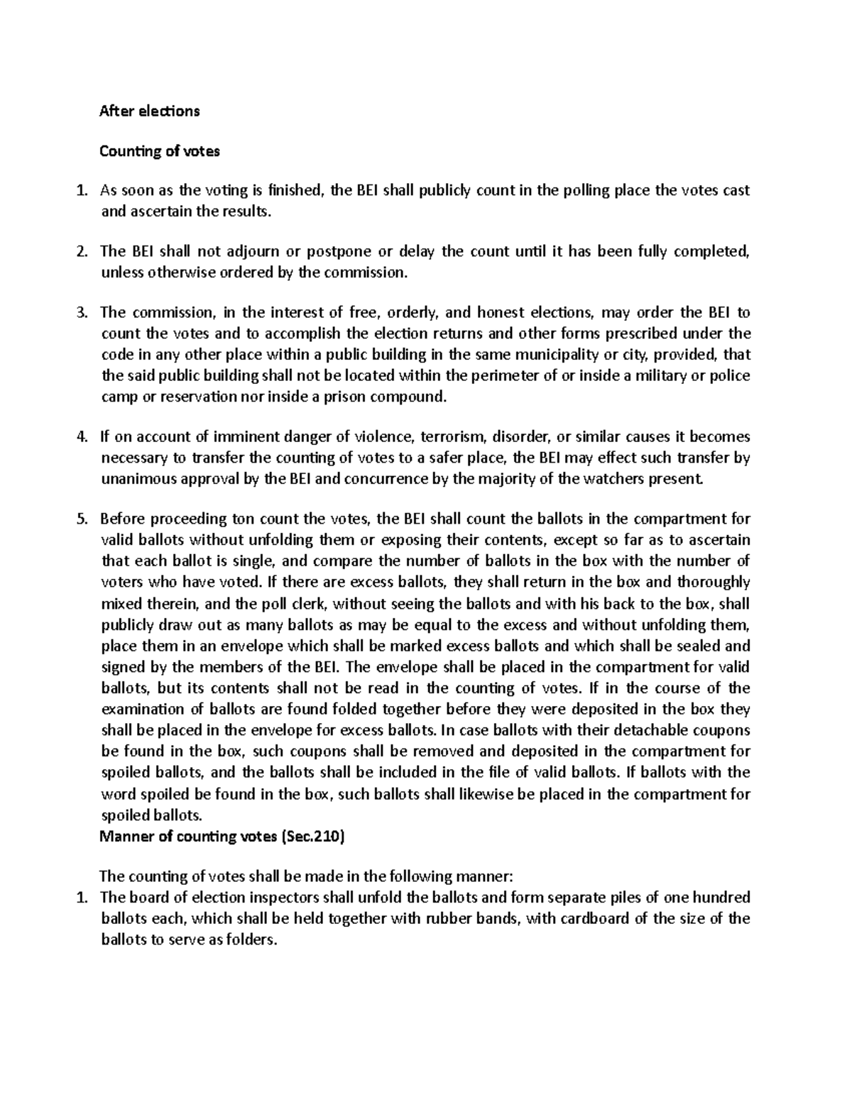 After elections- Counting Votes - After elections Counting of votes As ...