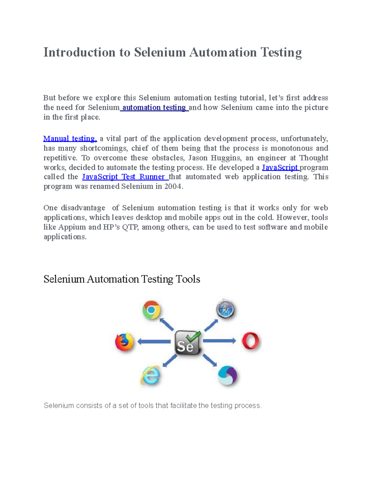 SE8 - Introduction to Selenium Automation Testing - Introduction to ...