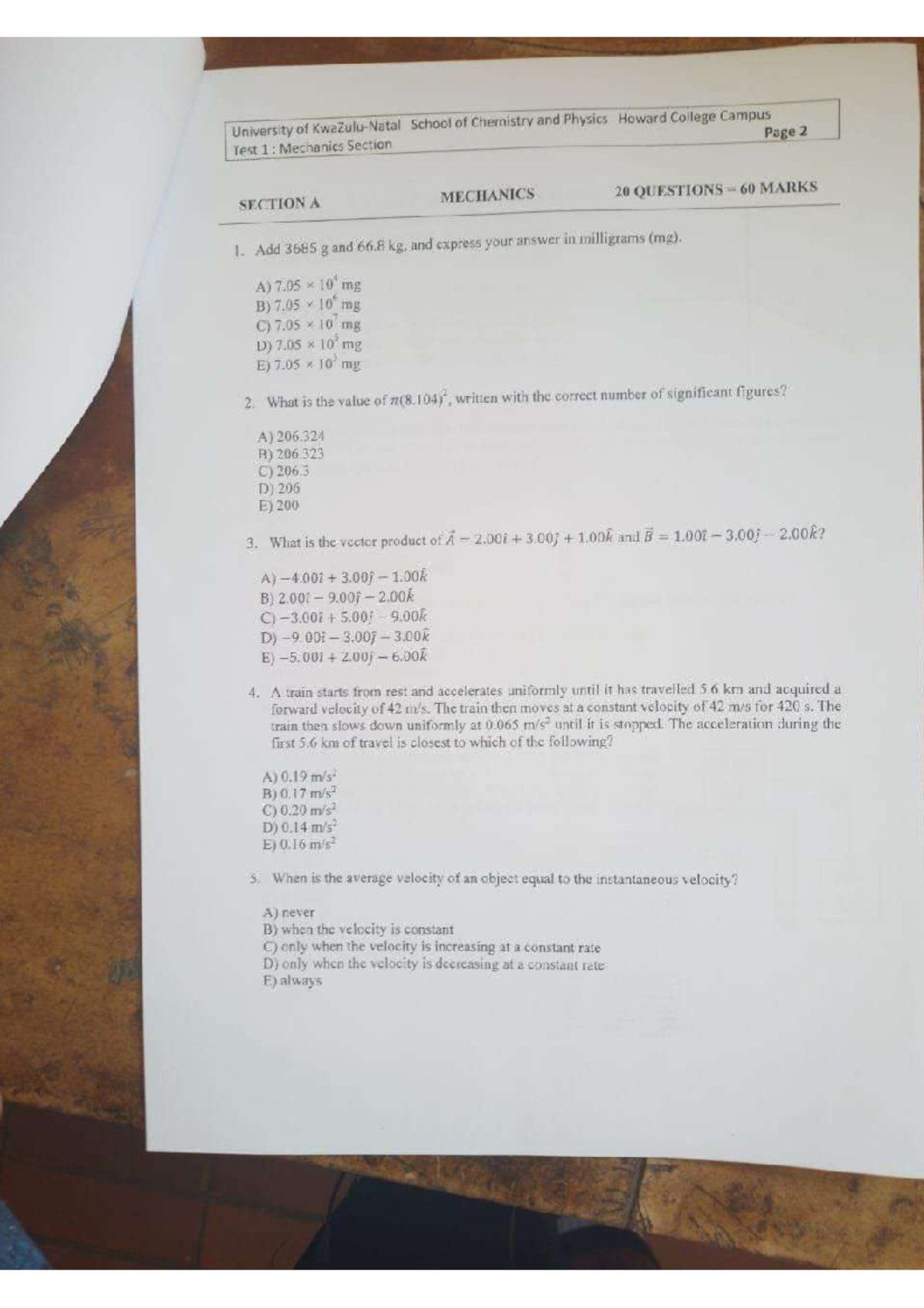 SI Session 8 [TEST 1 Preparation] - University of School of Chemistry ...