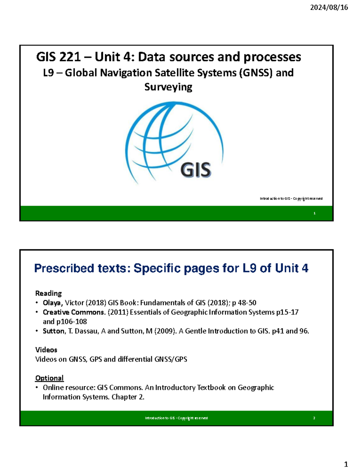 2024 L9 GIS221 Data Sources and processes 2 - GIS 221 – Unit 4: Data ...
