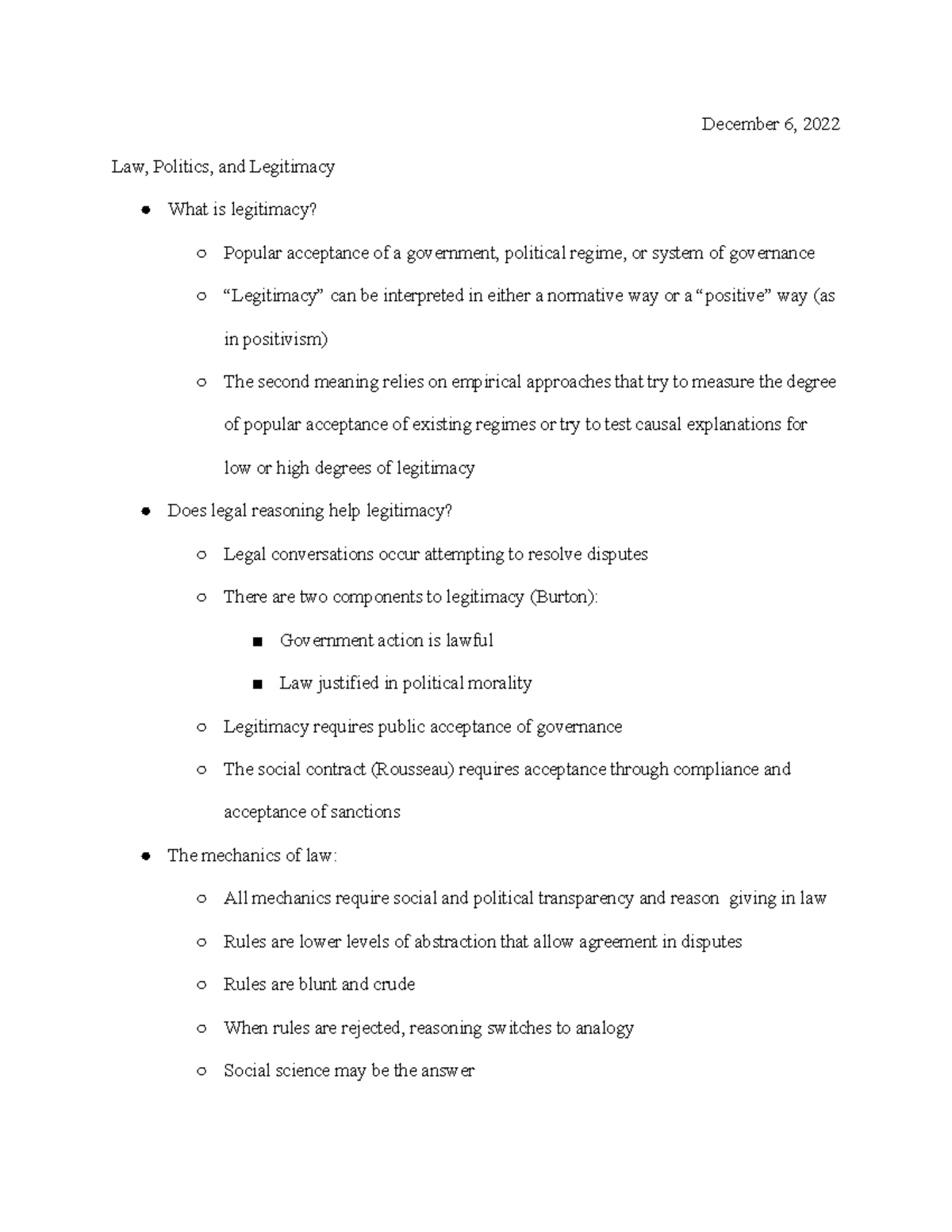Law, Politics, and Legitimacy - December 6, 2022 Law, Politics, and ...
