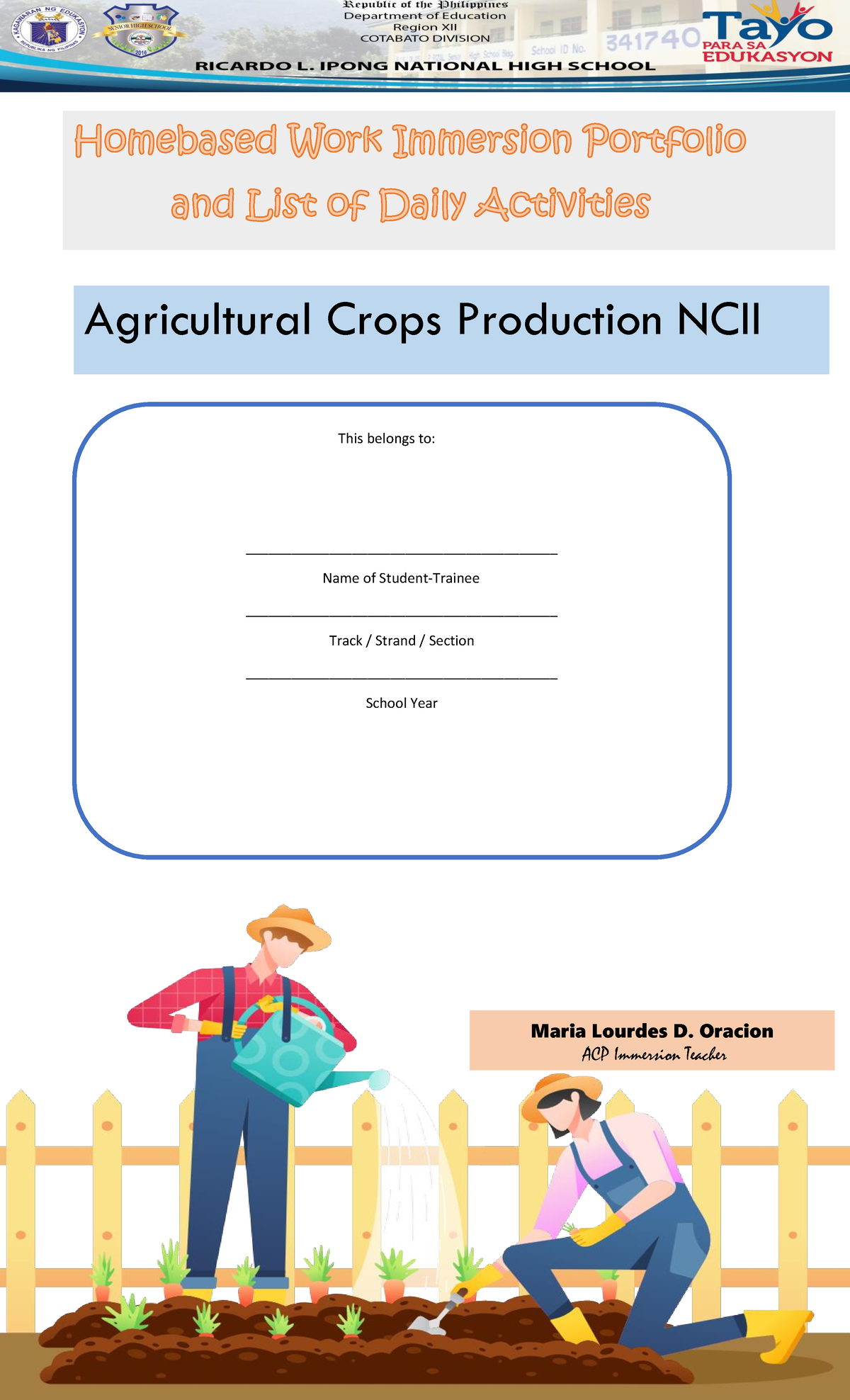 WI ACP Task Guide and PortolioACP - Agricultural Crops Production NCII ...