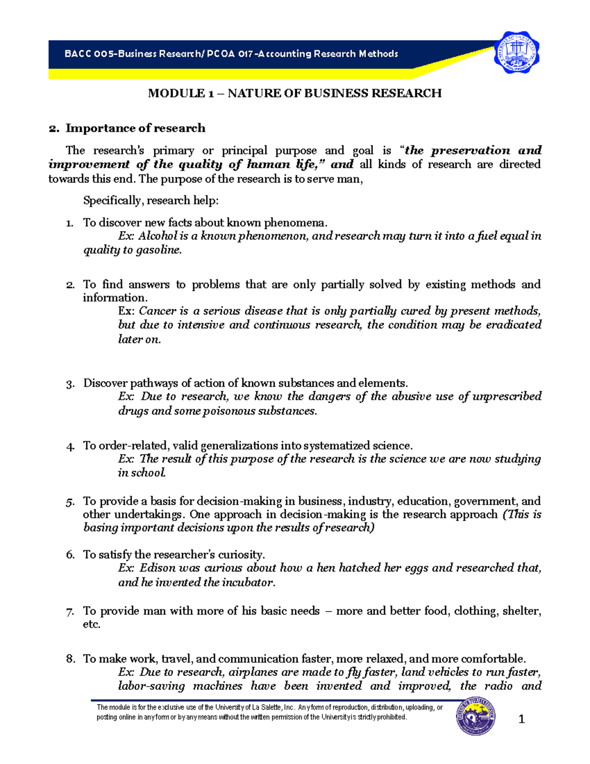 BACC 005-PCOA 017 Module 1 – lec notes 2 - The module is for the ...