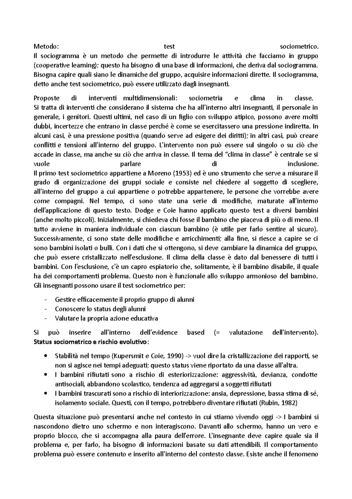 Test sociometrico - Il sociogramma è un metodo che permette di ...