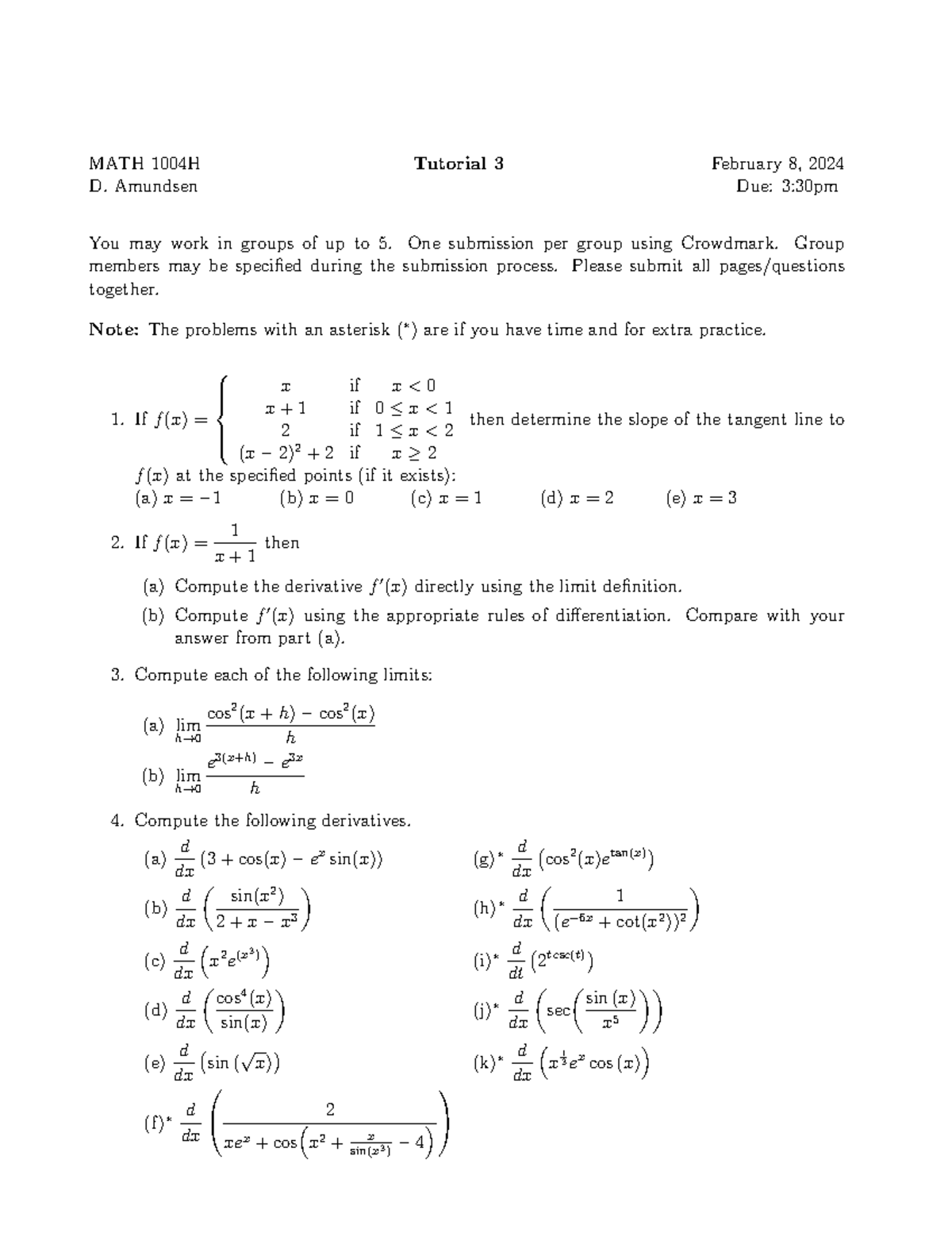 Tutorial 3 Questions - notesites - MATH 1004H Tutorial 3 February 8 ...