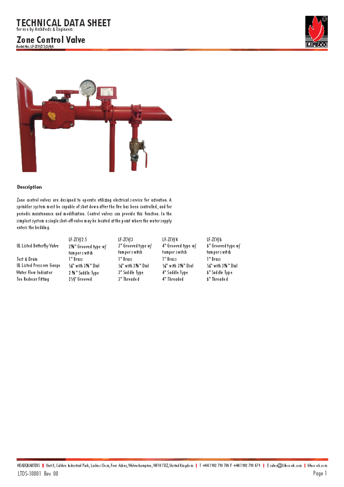 Zone-control-valve - Page 1 TECHNICAL DATA SHEET for use by Architects ...
