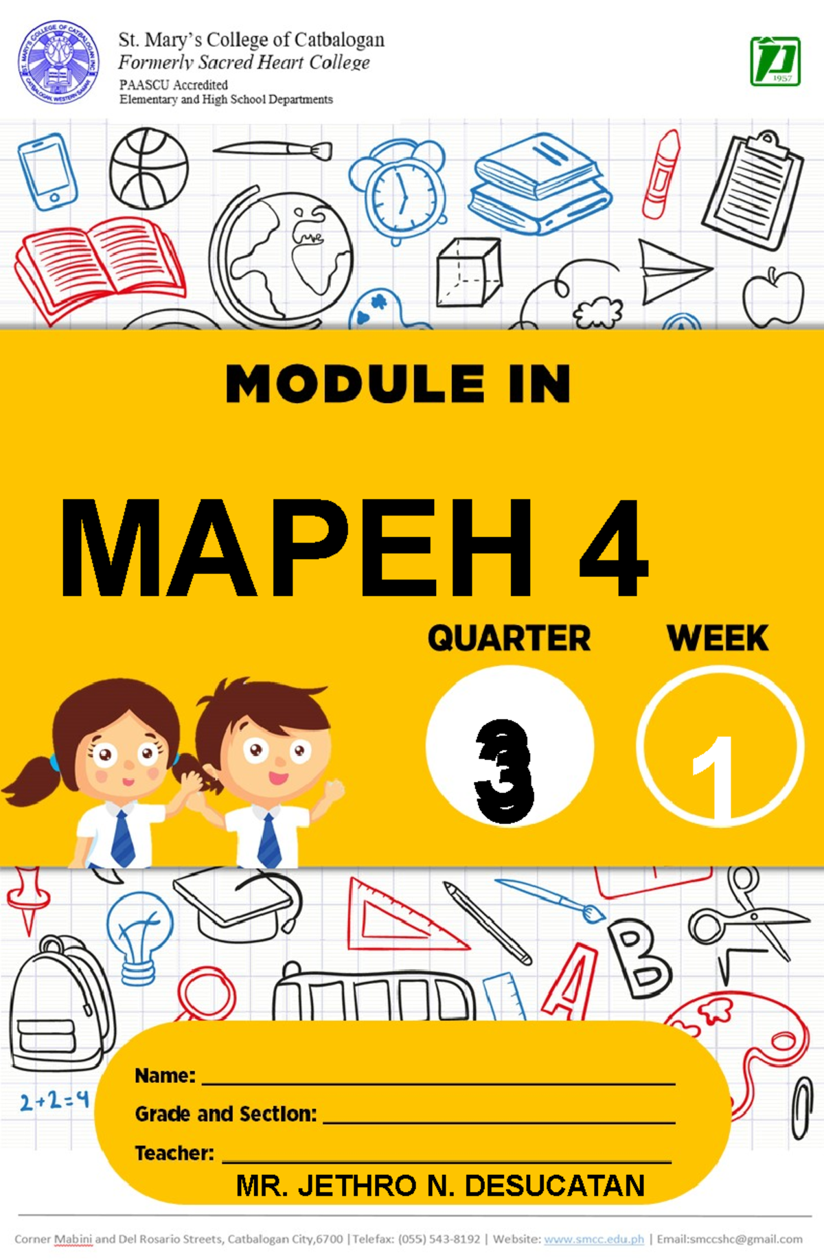 G4 Modules - 3rd Quarter (Music) - 3 MR. JETHRO N. DESUCATAN MAPEH 4 3 ...