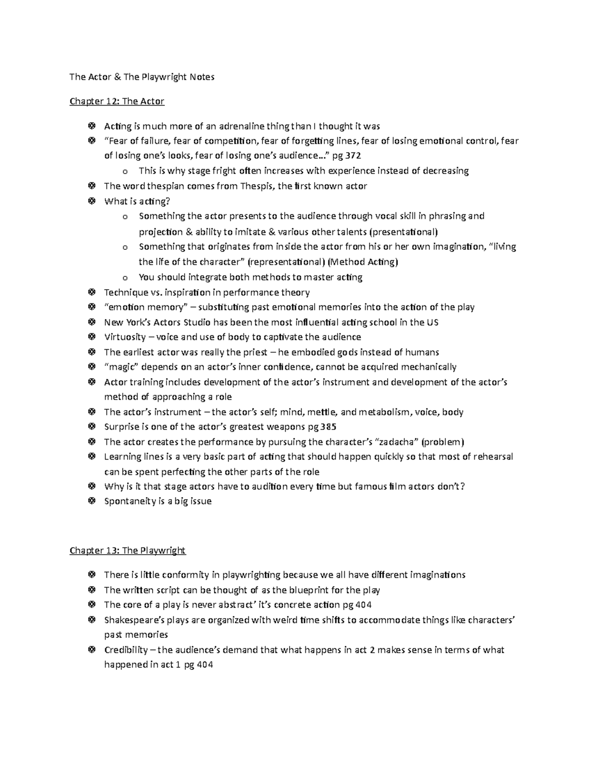 The Actor and The Playwright Notes - The Actor & The Playwright Notes ...