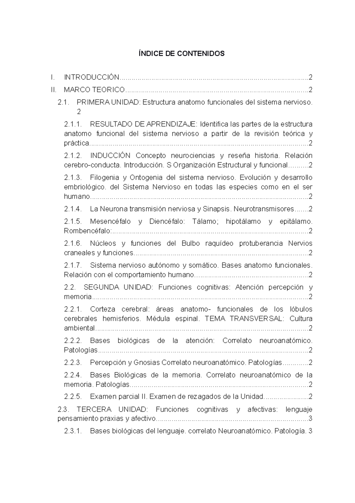 Índice DE Contenidos Bases Practicas - ÍNDICE DE CONTENIDOS I. - Studocu