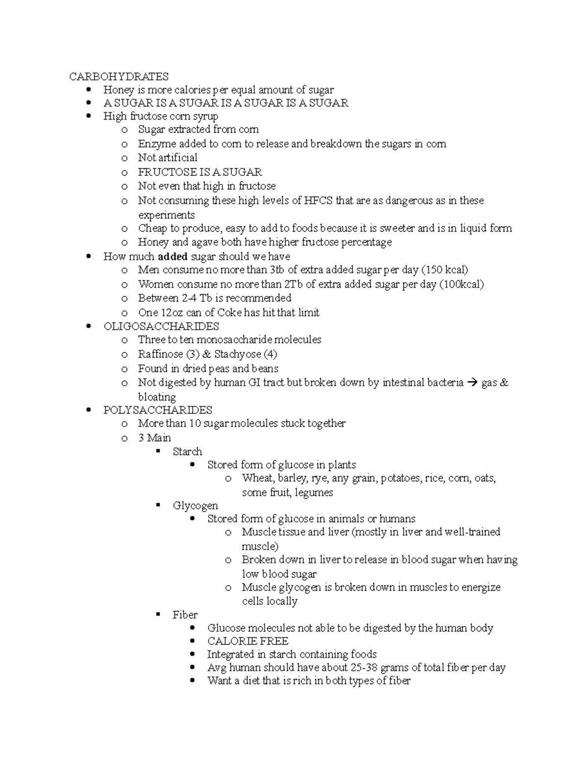 Carbohydrates - Detailed lecture notes. - CARBOHYDRATES Honey is more ...